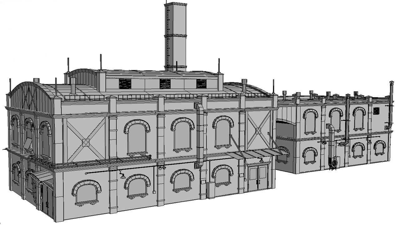 Old Brick Factory - 3D Model by Sobul