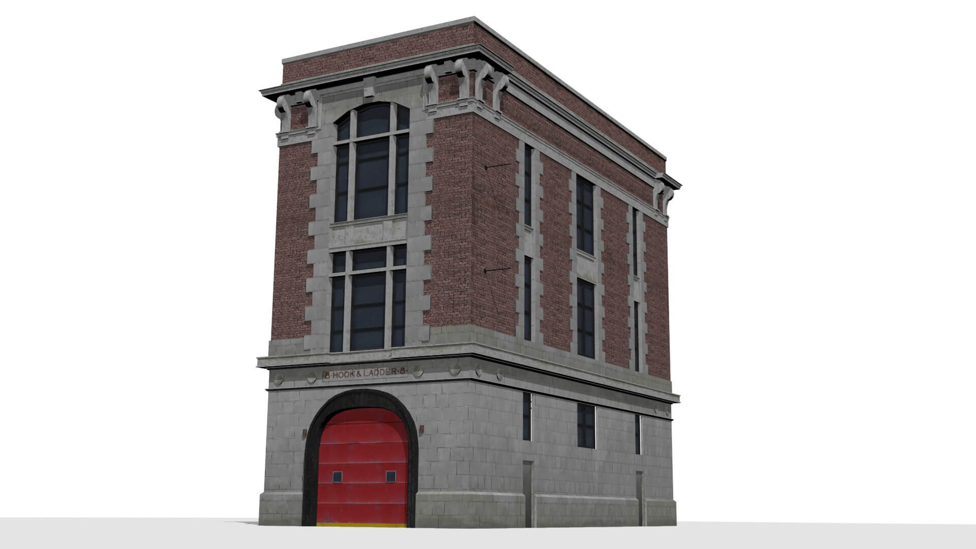 Old Brick Firehouse - 3D Model by Sobul