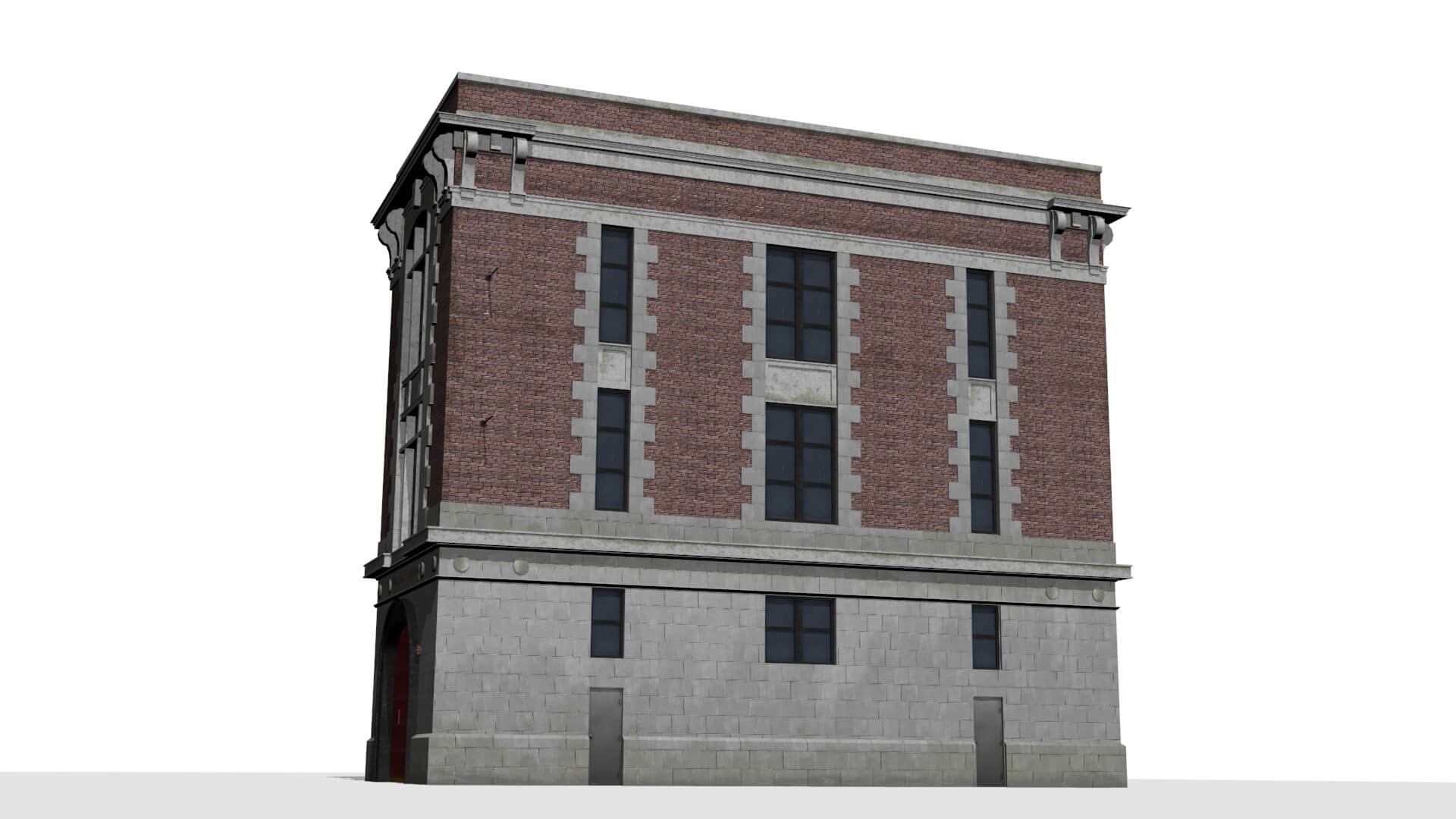 Old Brick Firehouse - 3D Model by Sobul