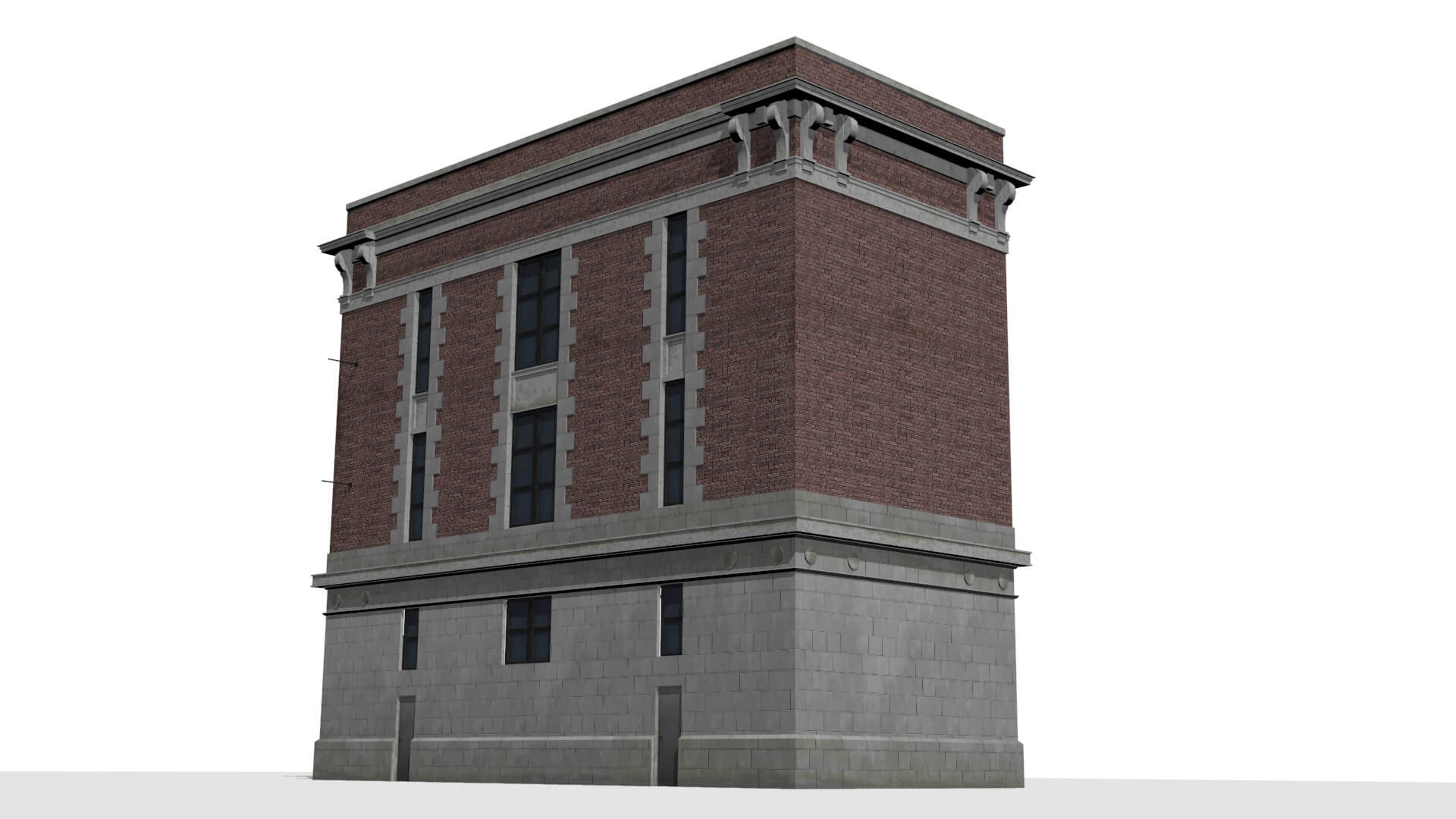 Old Brick Firehouse - 3D Model by Sobul