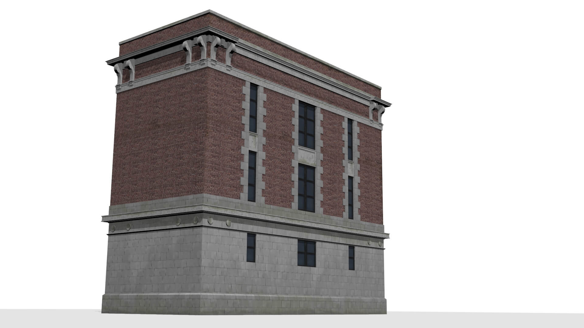 Old Brick Firehouse - 3D Model by Sobul