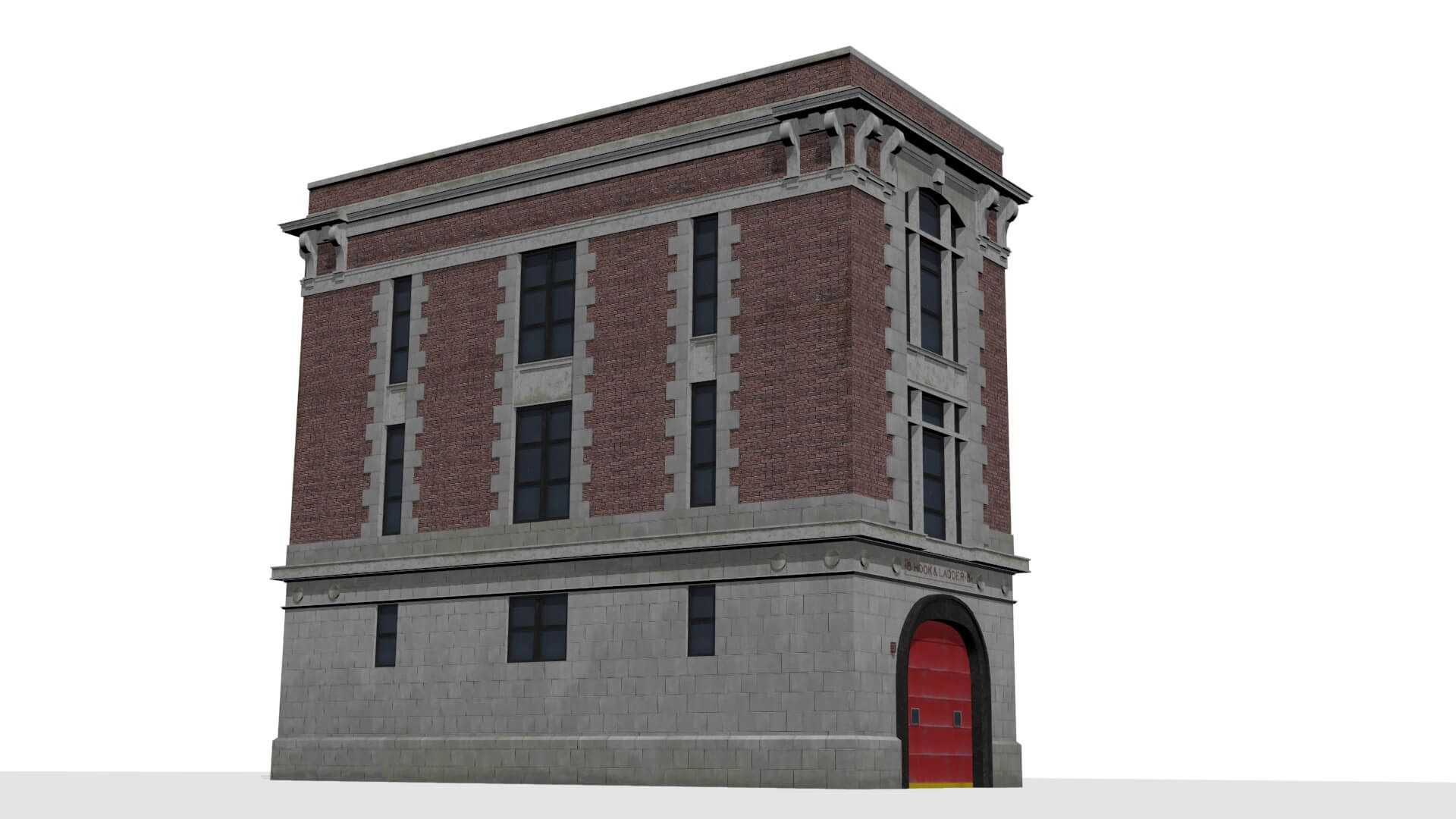 Old Brick Firehouse - 3D Model by Sobul