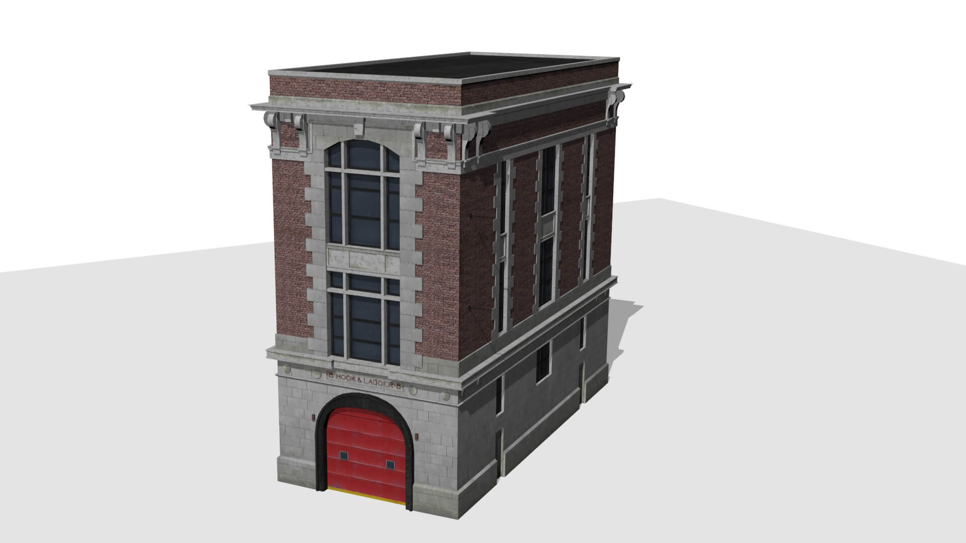 Old Brick Firehouse - 3D Model by Sobul