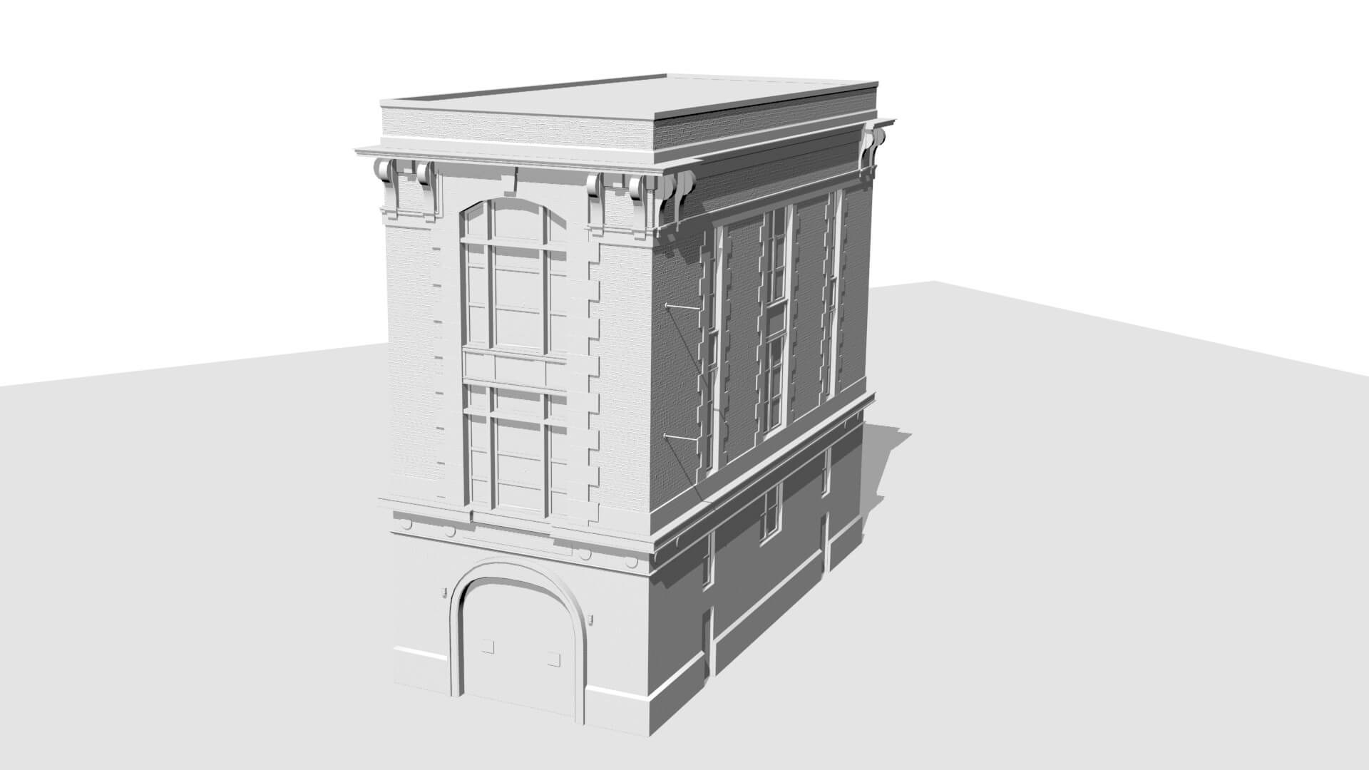 Old Brick Firehouse - 3D Model by Sobul