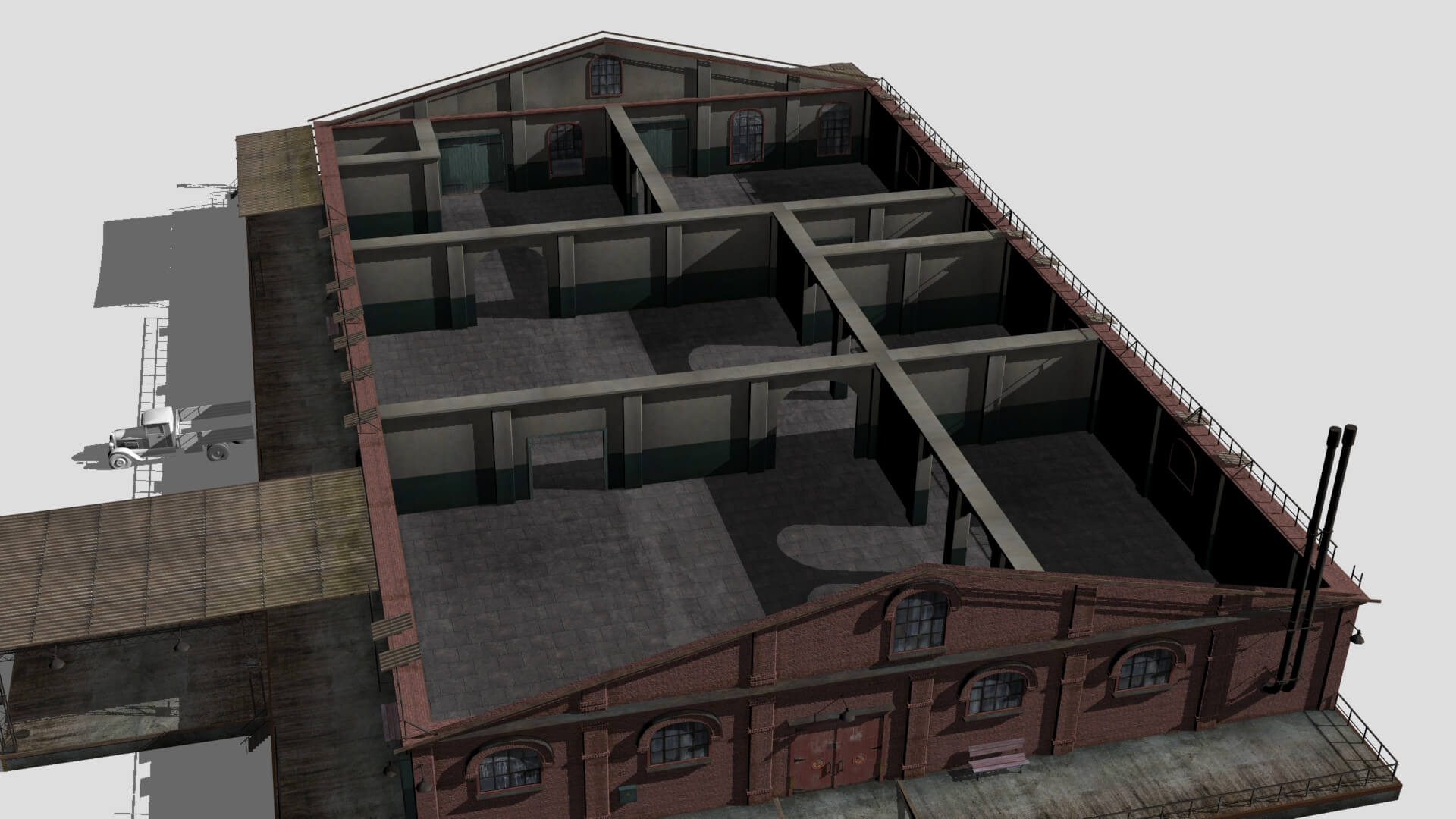 Old Brick Warehouse - 3D Model by Sobul
