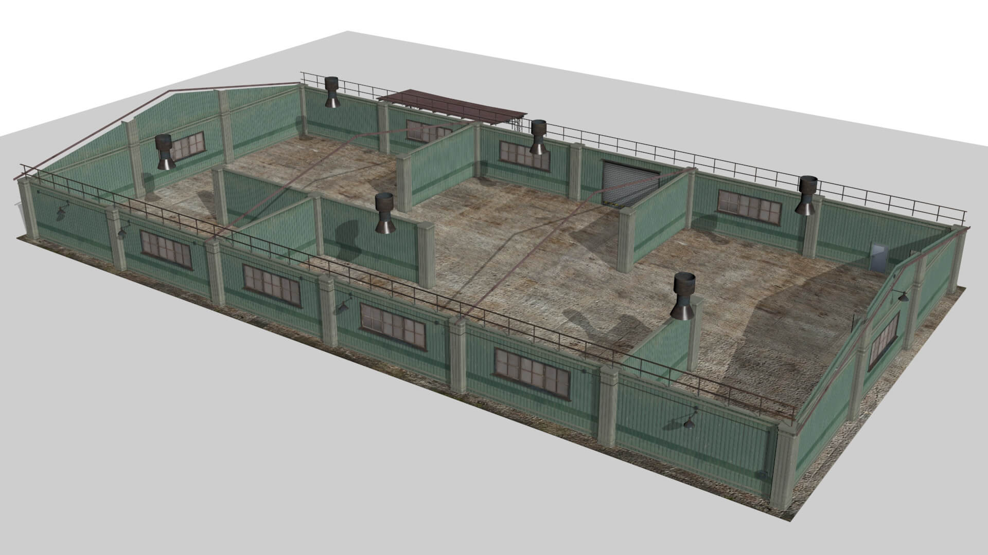 Old Metal Hangar - 3D Model by Sobul