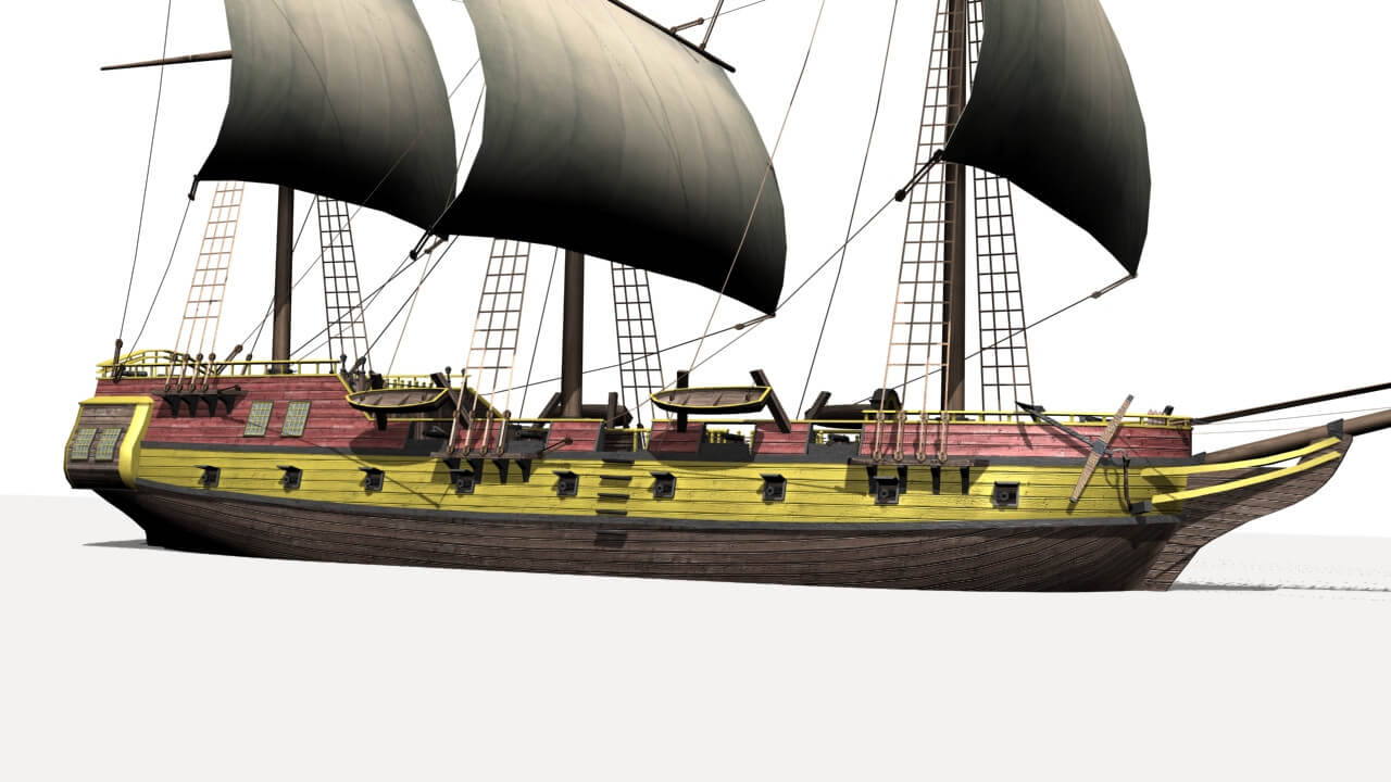 Warship Brig-Bul 3D Model by Sobul