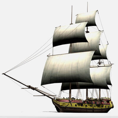 Warship Brig-Bul 3D Model by Sobul