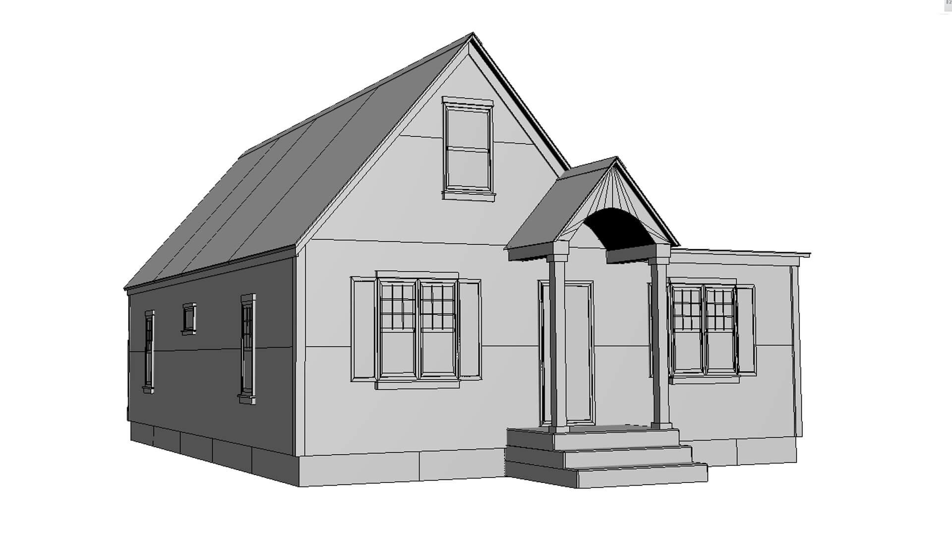 Wooden House - 3D Model by Sobul