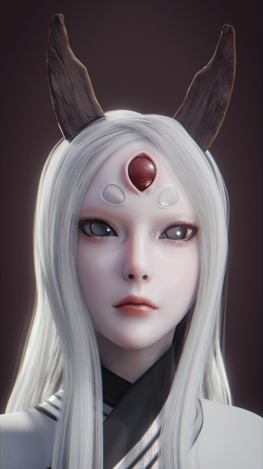 Kaguya Ootsutsuki 3D Render, Digital Art by SoiriNeko