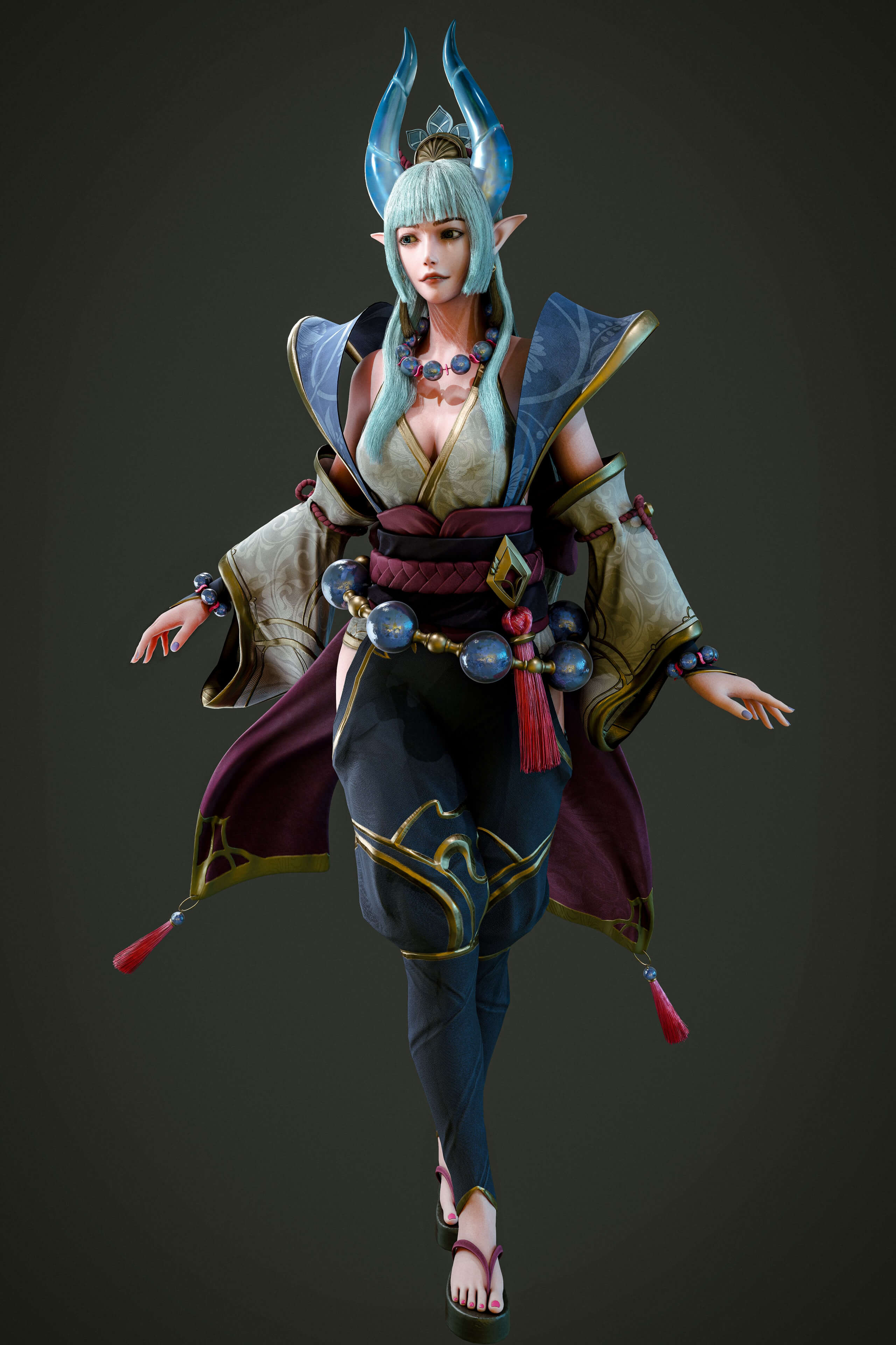 Spirit Blossom Syndra Fanart 3D Render, Digital Art by SoiriNeko