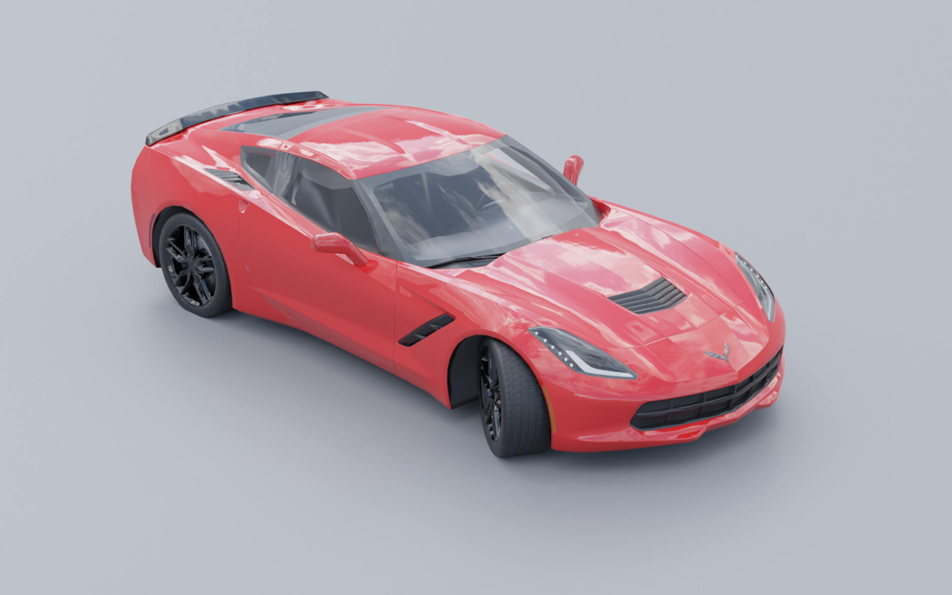 Chevrolet Corvette C7 Model Low Poly by solid-surface