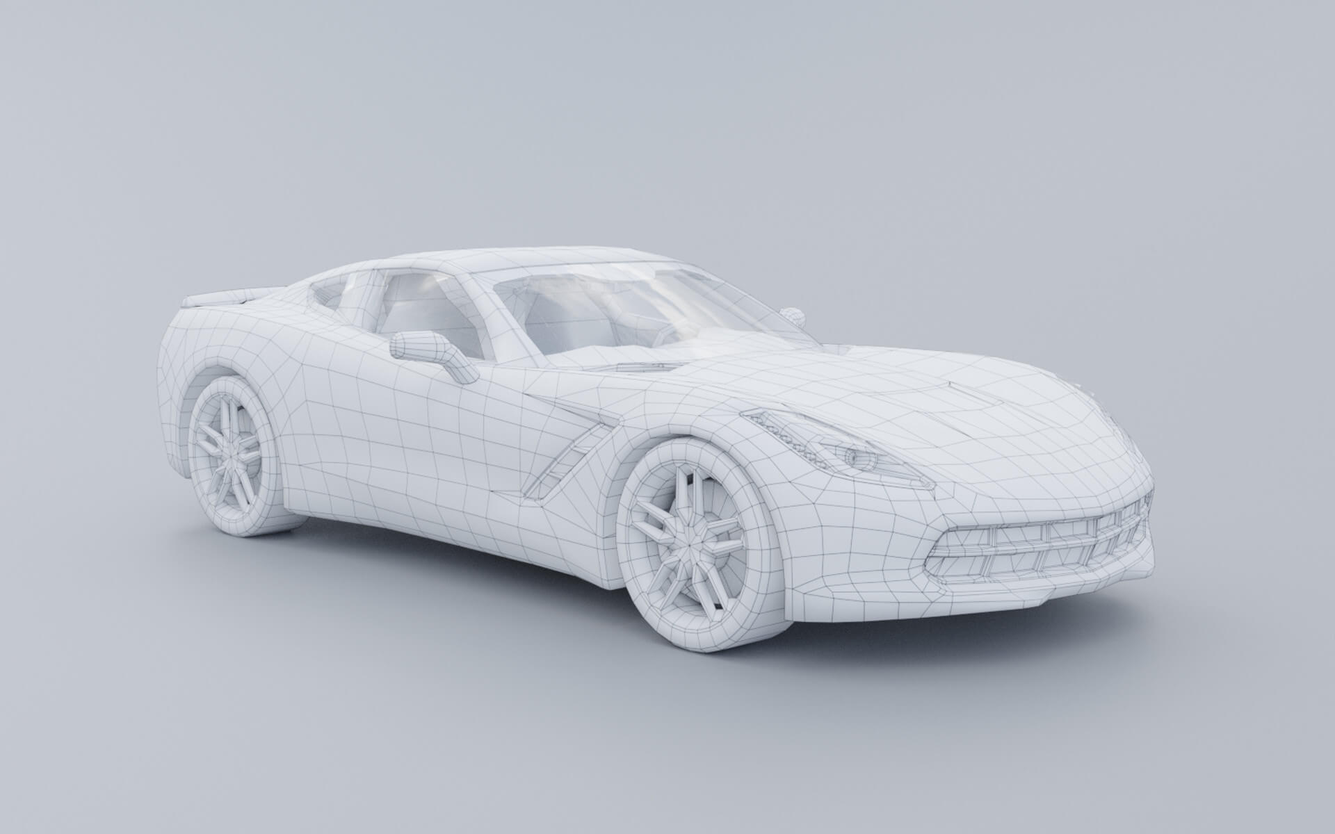 Chevrolet Corvette C7 Model Low Poly by solid-surface