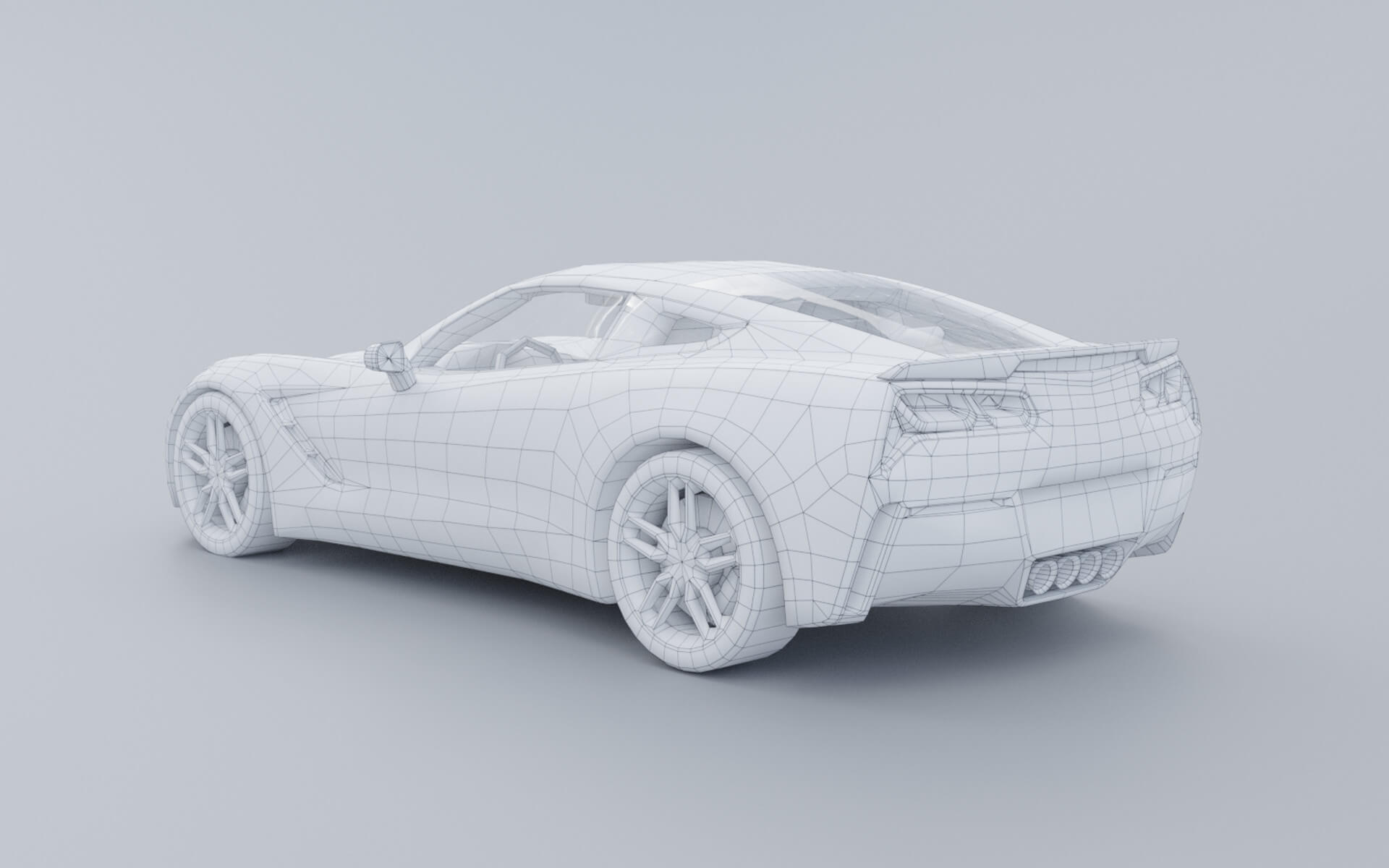 Chevrolet Corvette C7 Model Low Poly by solid-surface