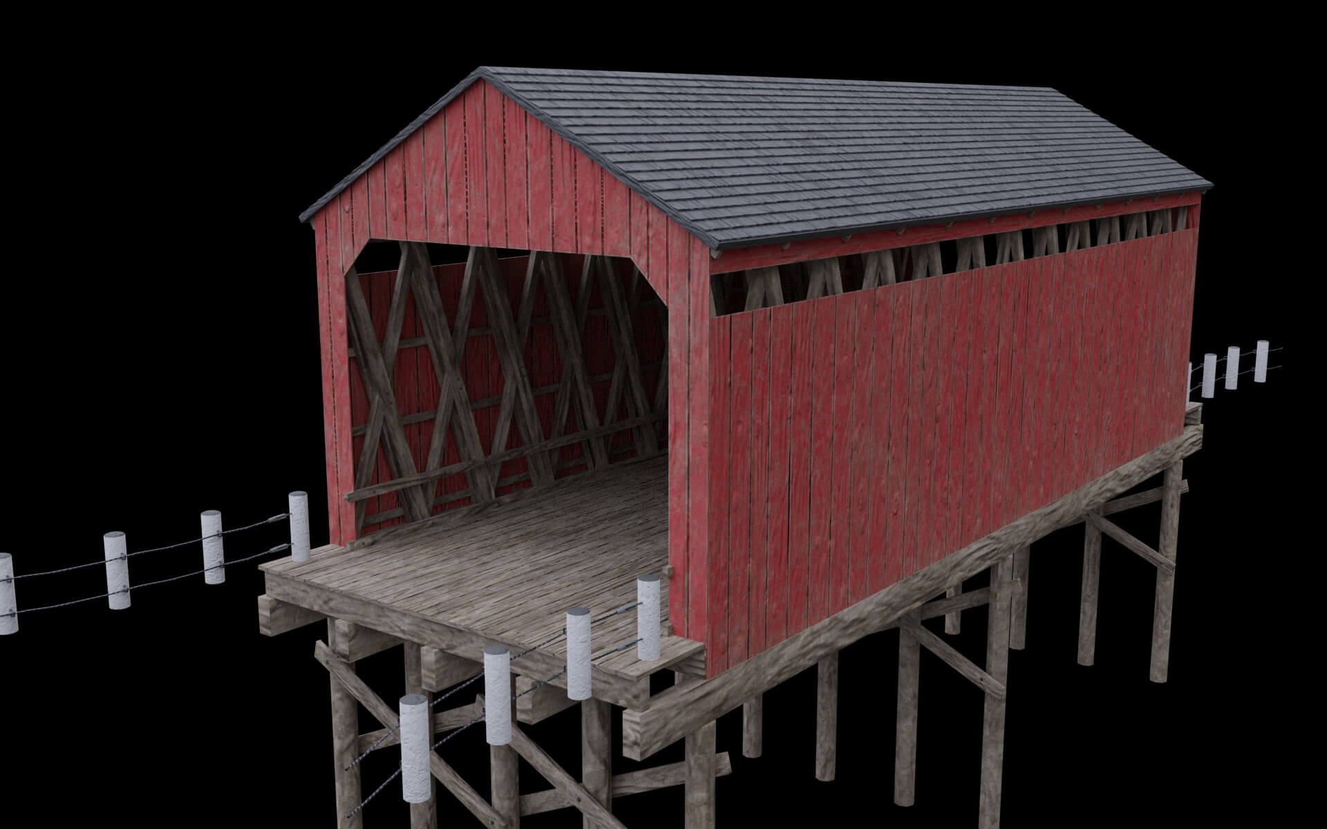 Wood Bridge 2 - 3D Model by solid-surface