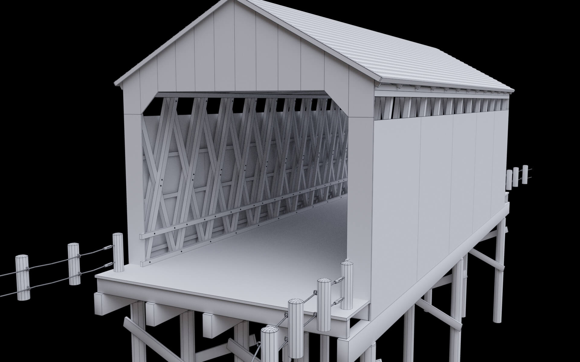 Wood Bridge 2 - 3D Model by solid-surface