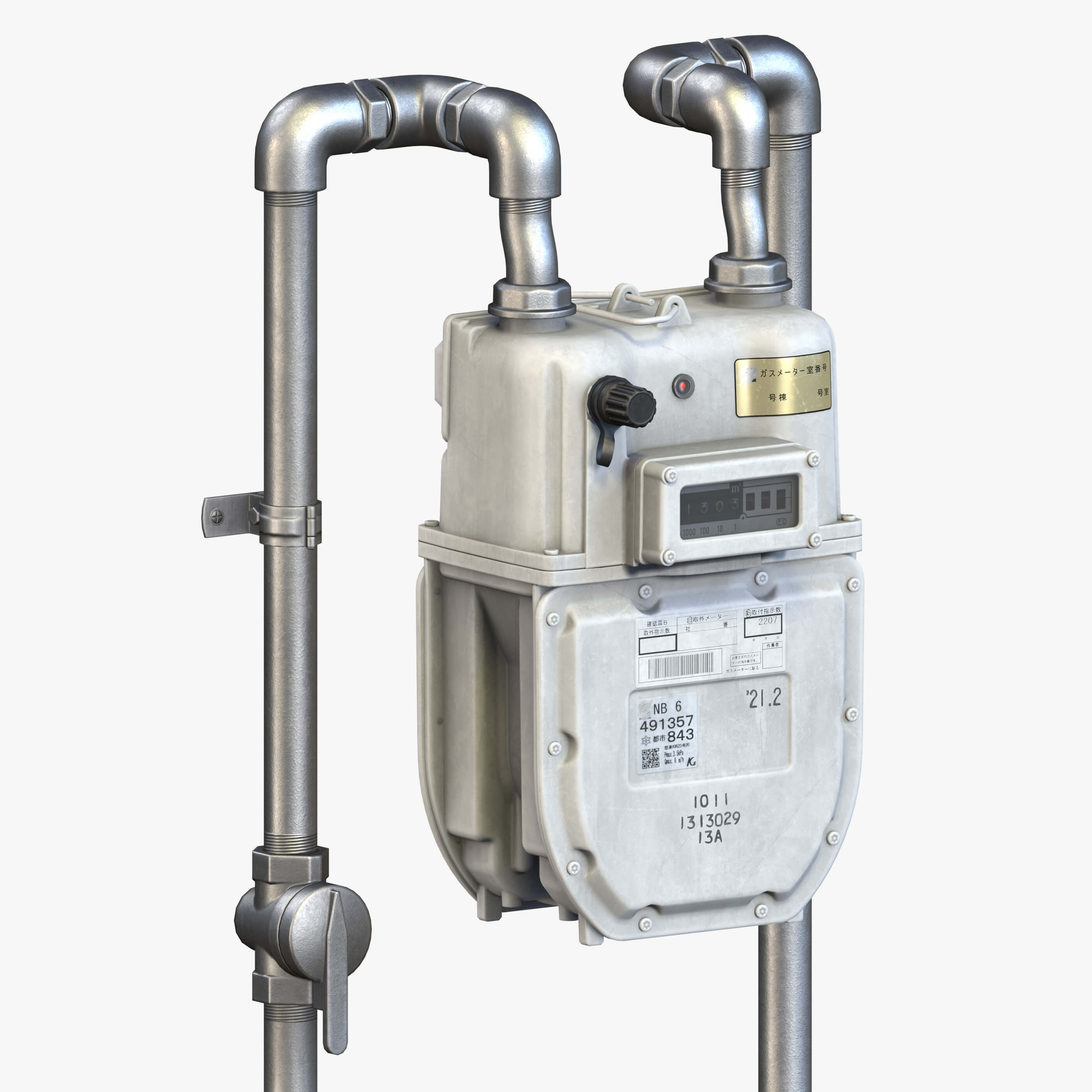Japanese Gas Meter - NB6 3D Model by solo_GRV