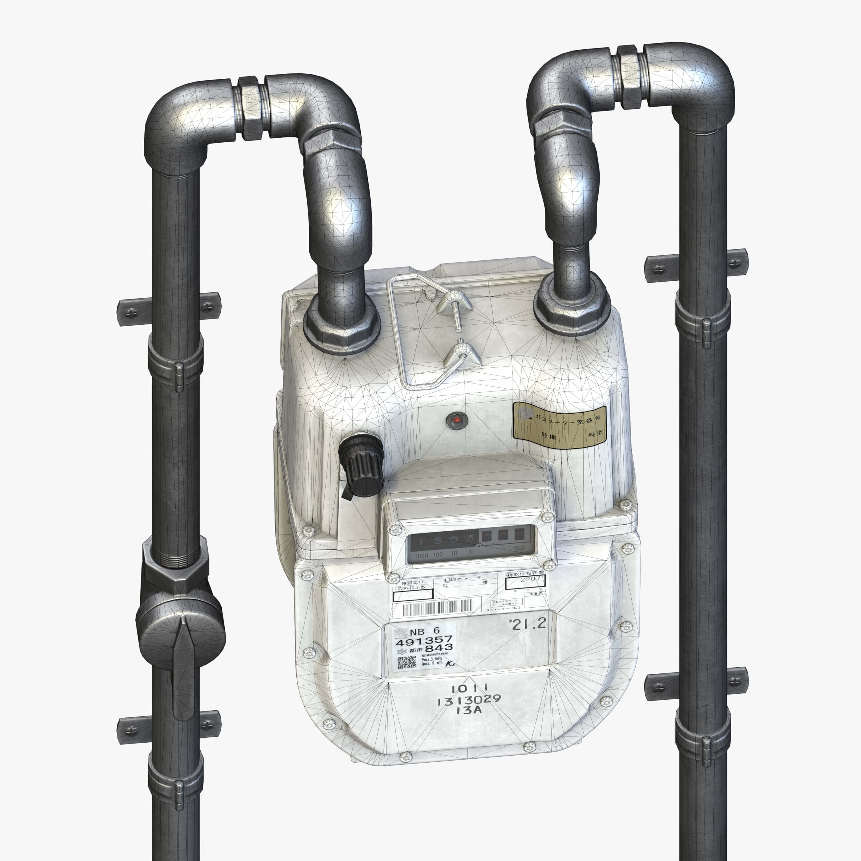 Japanese Gas Meter - NB6 3D Model by solo_GRV