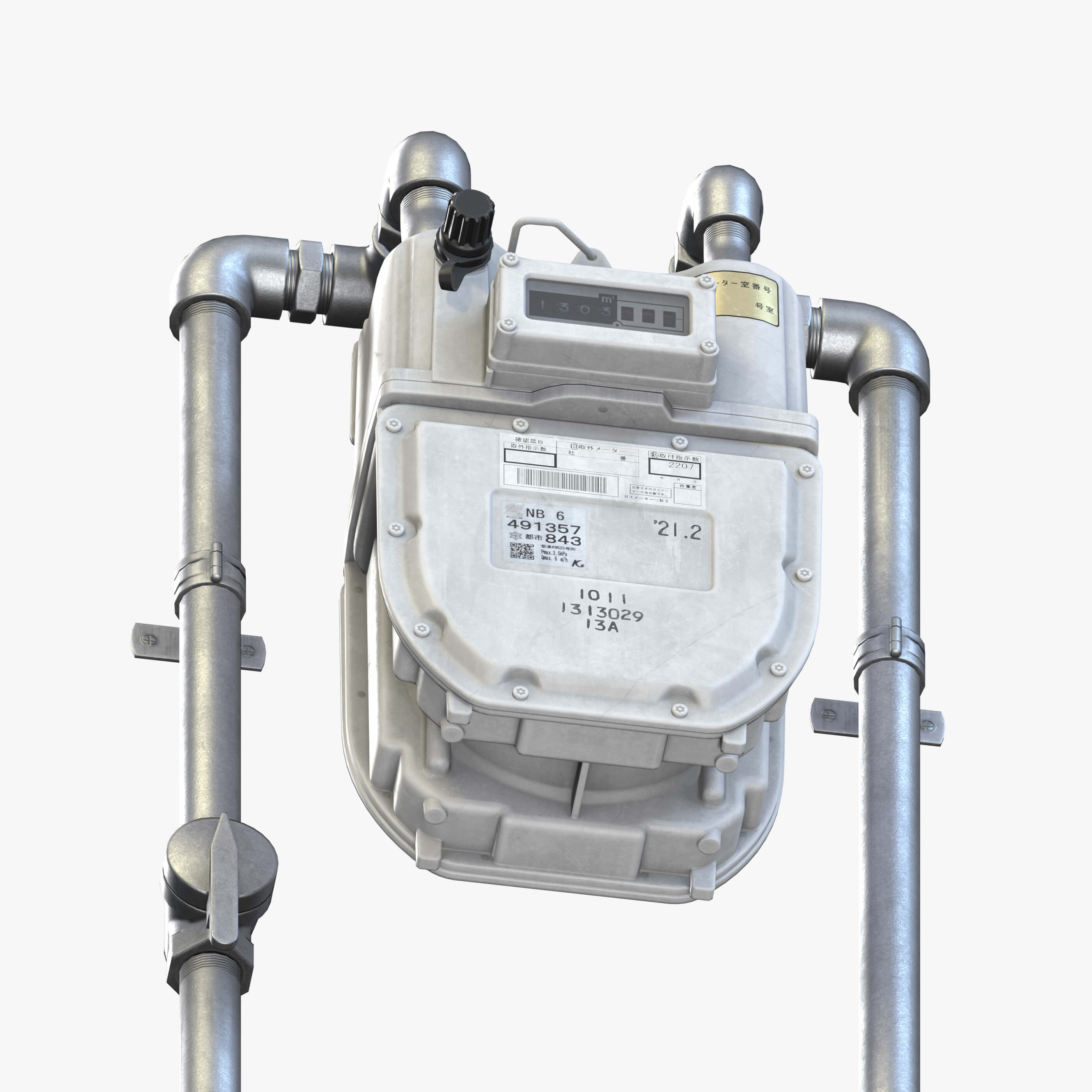 Japanese Gas Meter - NB6 3D Model by solo_GRV