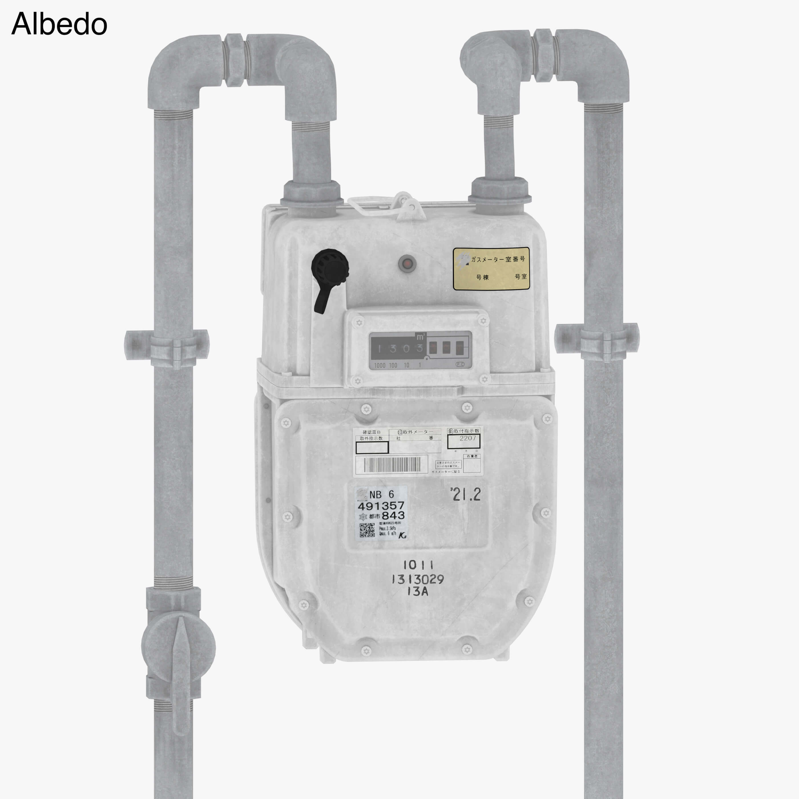 Japanese Gas Meter - NB6 3D Model by solo_GRV