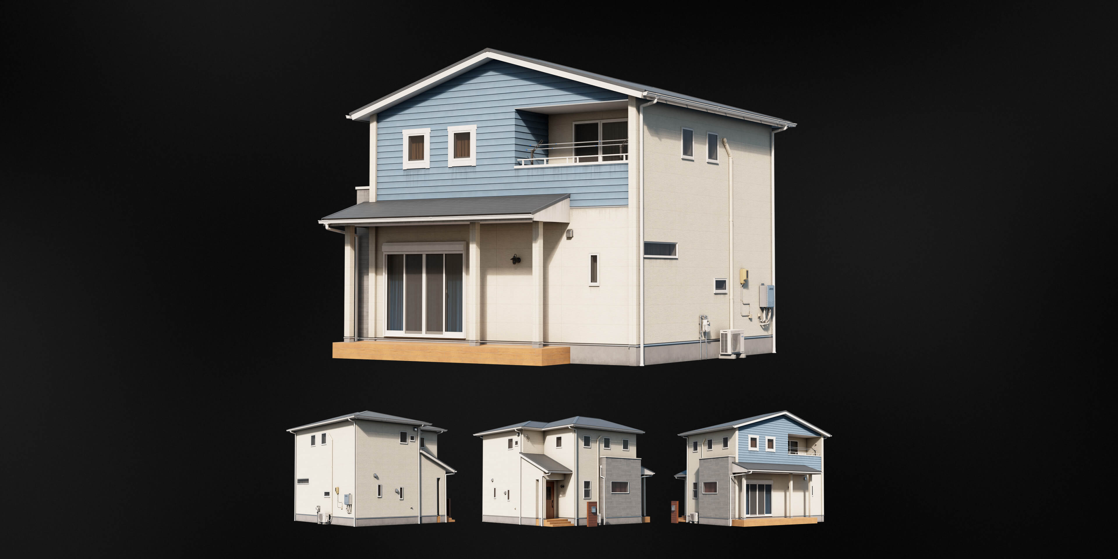 Japanese Modern House - TYO-FS01 3D Model by solo_GRV
