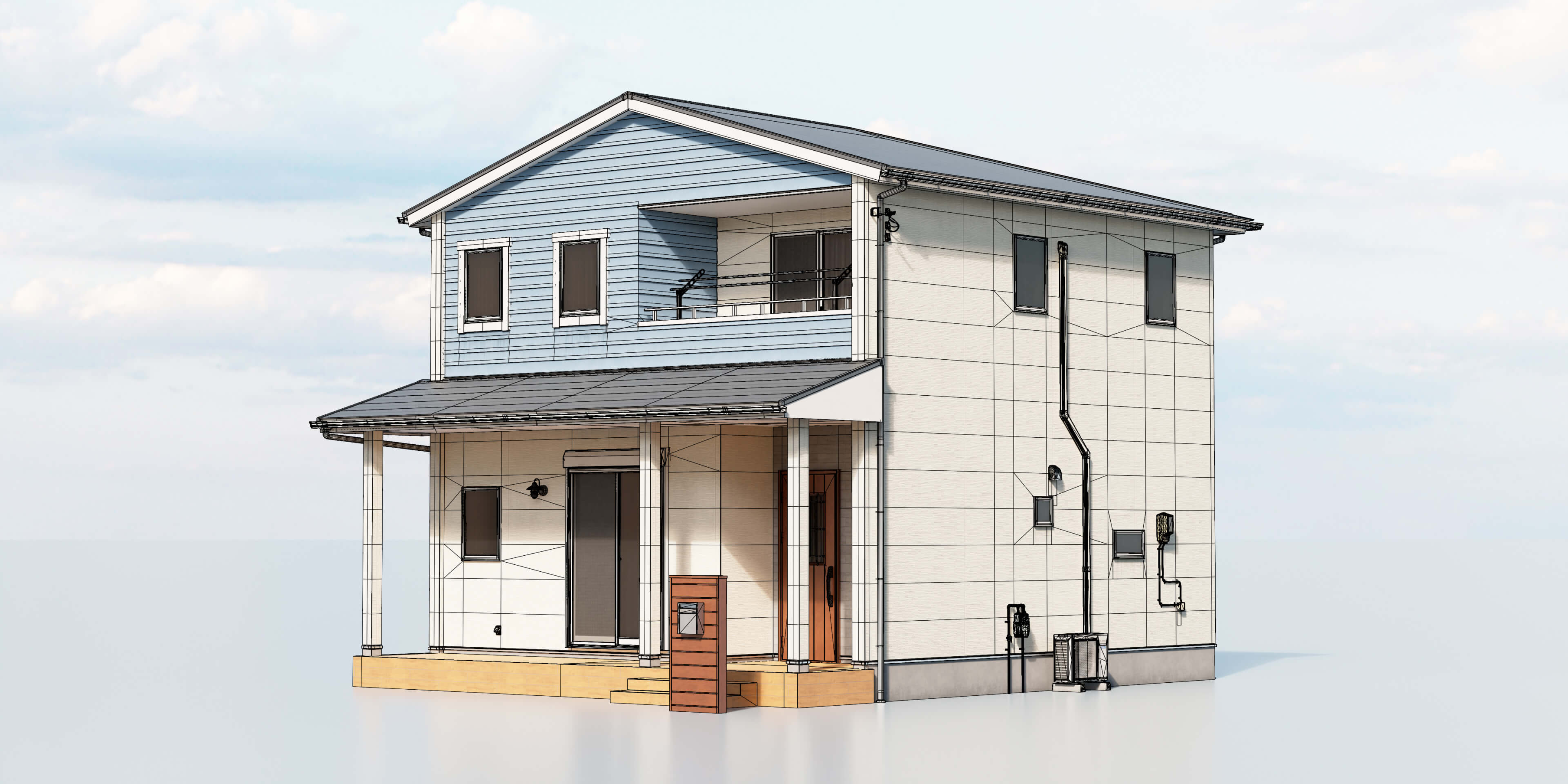 Japanese Modern House - TYO-FS02 3D Model by solo_GRV