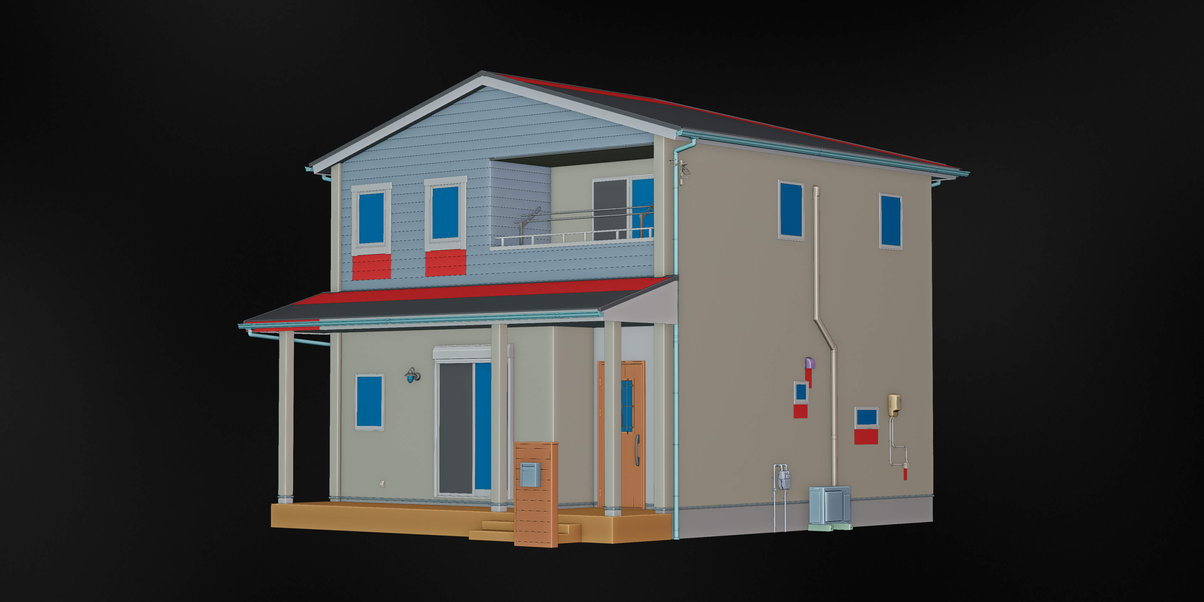 Japanese Modern House - TYO-FS02 3D Model by solo_GRV