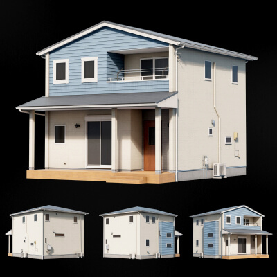 Japanese Modern House - TYO-FS02 3D Model by solo_GRV