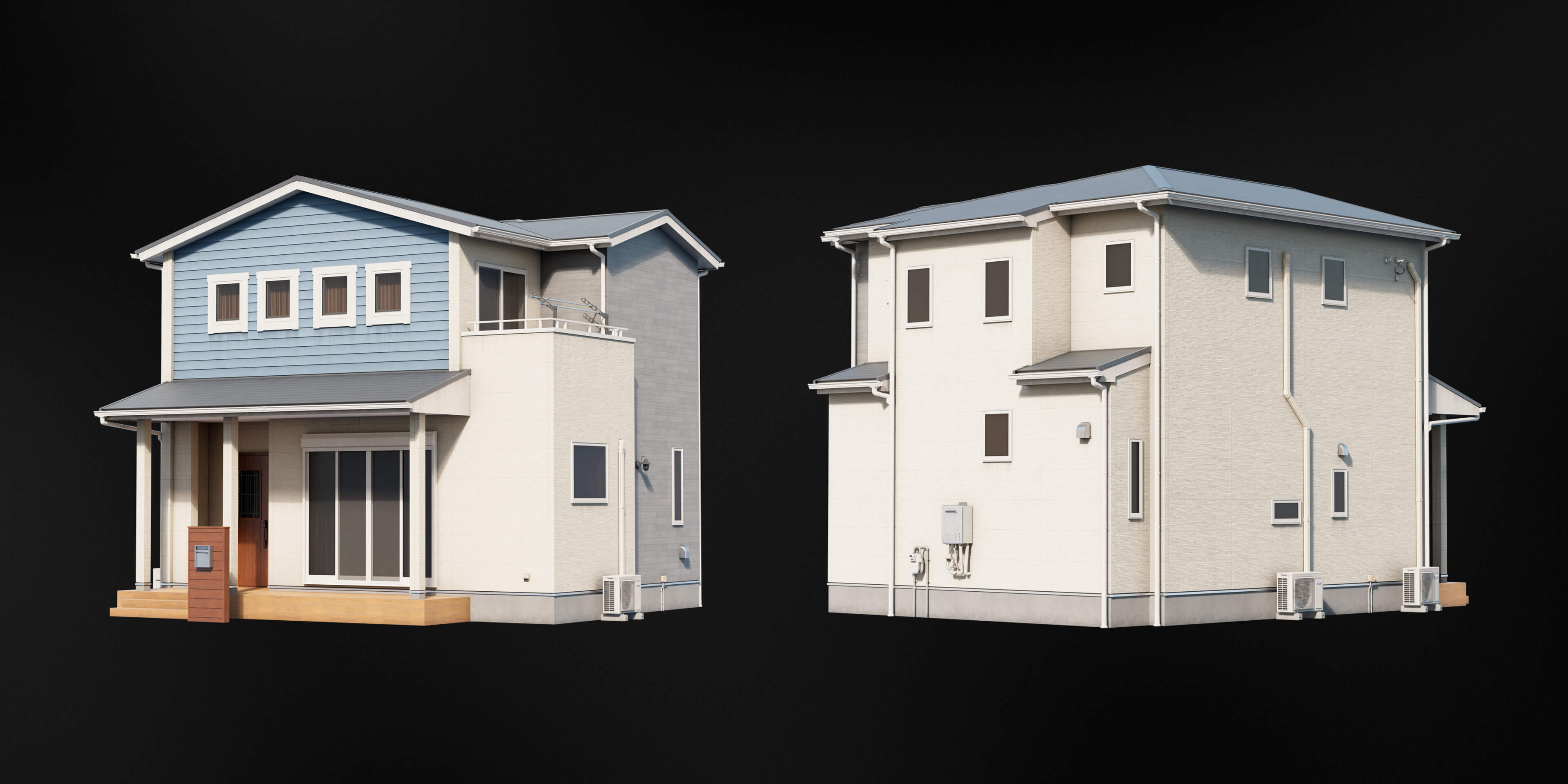 Japanese Modern House - TYO-FS03 3D Model by solo_GRV