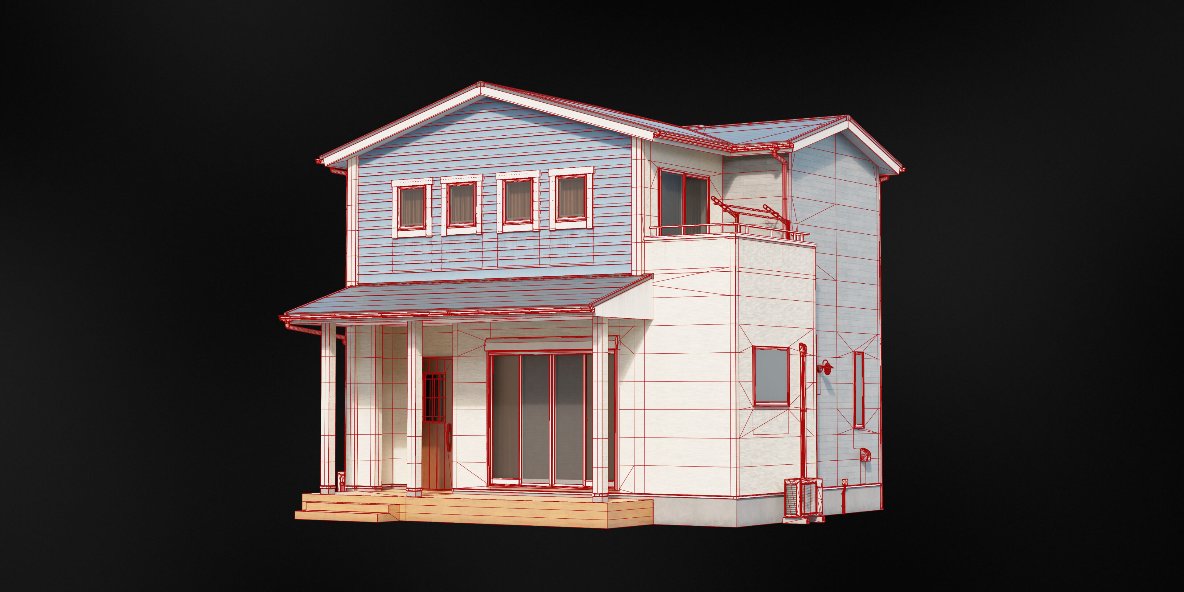 Japanese Modern House - TYO-FS03 3D Model by solo_GRV