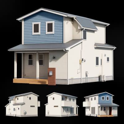 Japanese Modern House - TYO-FS04 3D Model by solo_GRV
