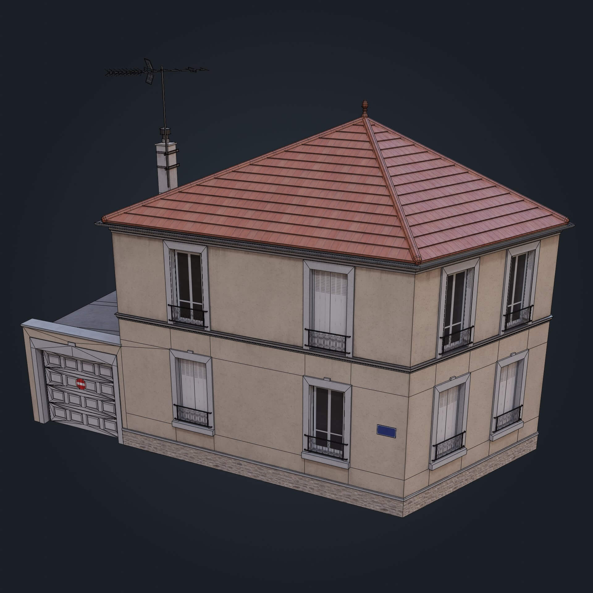 Paris Suburban House - AVH 3D Model by solo_GRV