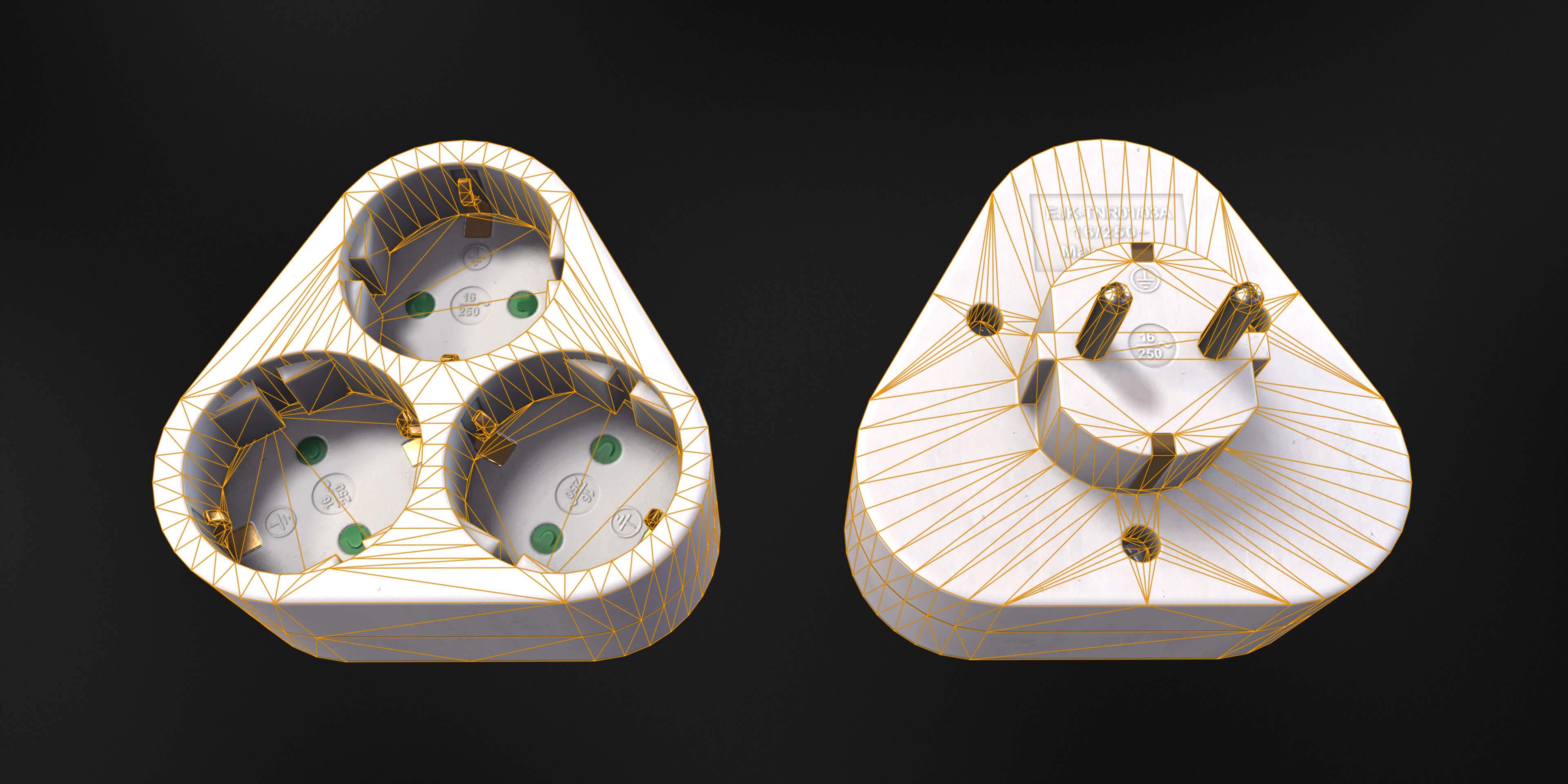 Triple Socket Adapter – Tk-S1 3D Model by solo_GRV