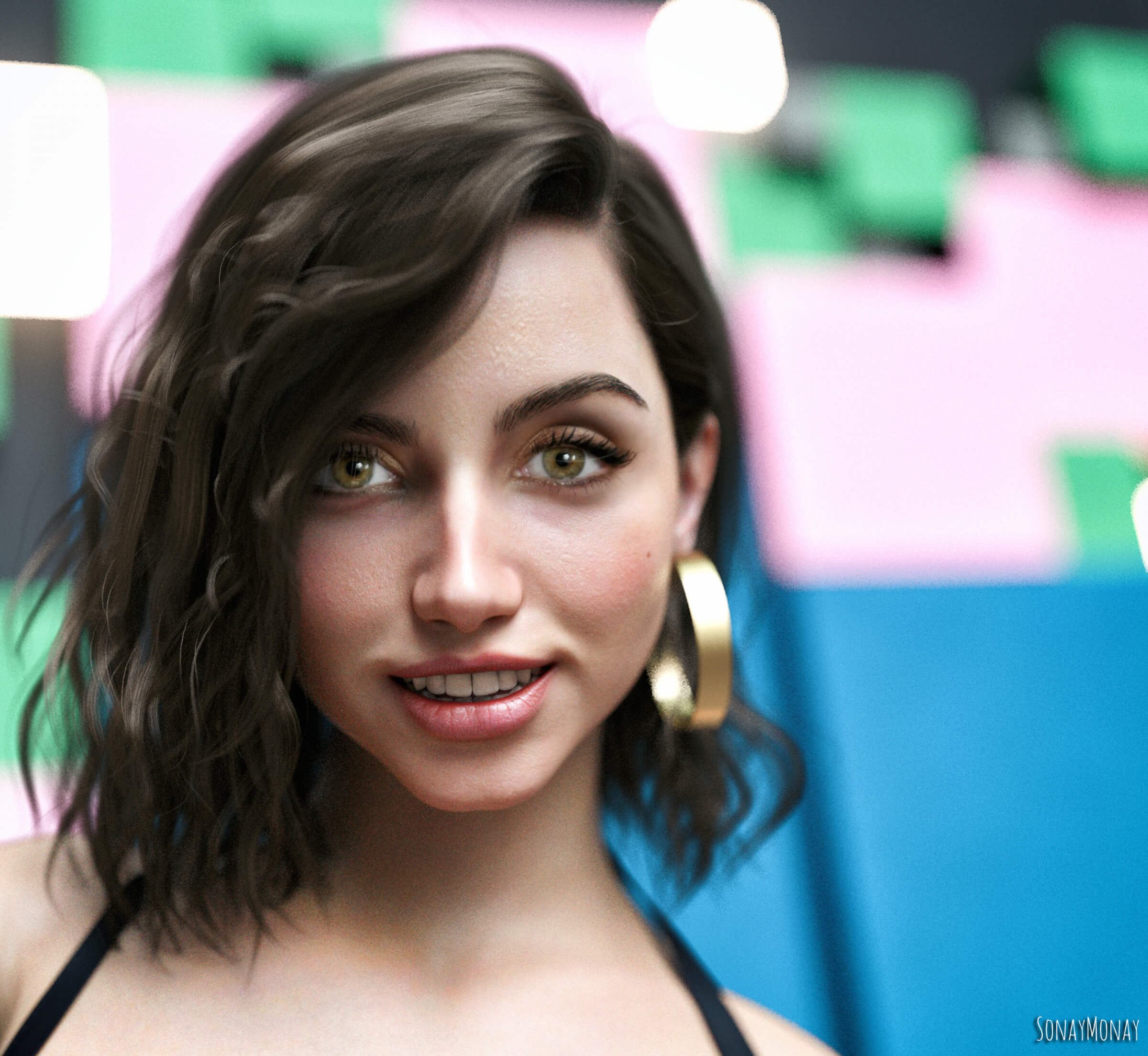 Ana De Armas Portrait 3D Render, Digital Art by sonaymonay