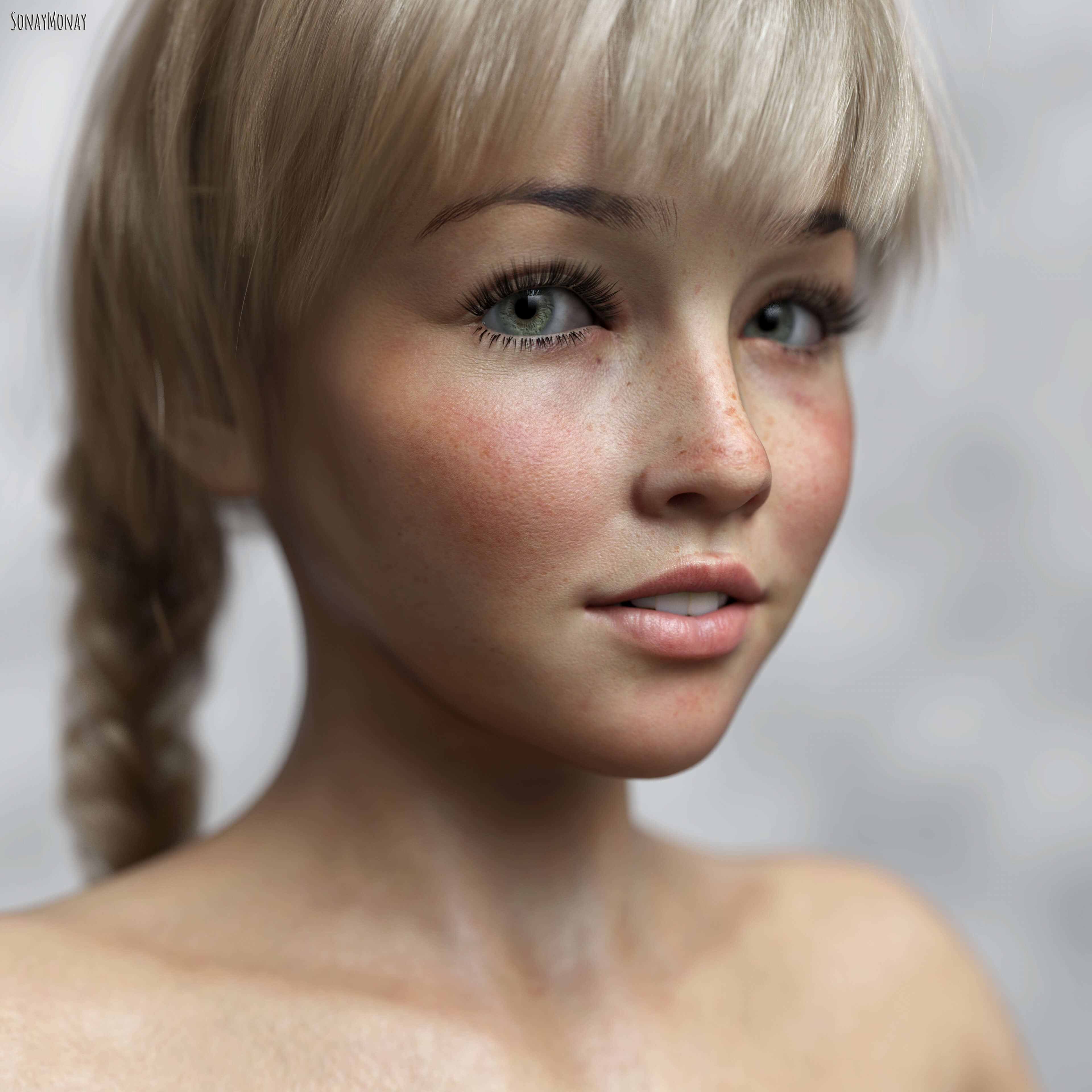 Sabrina Teen - Portrait 3D Render, Digital Art by sonaymonay