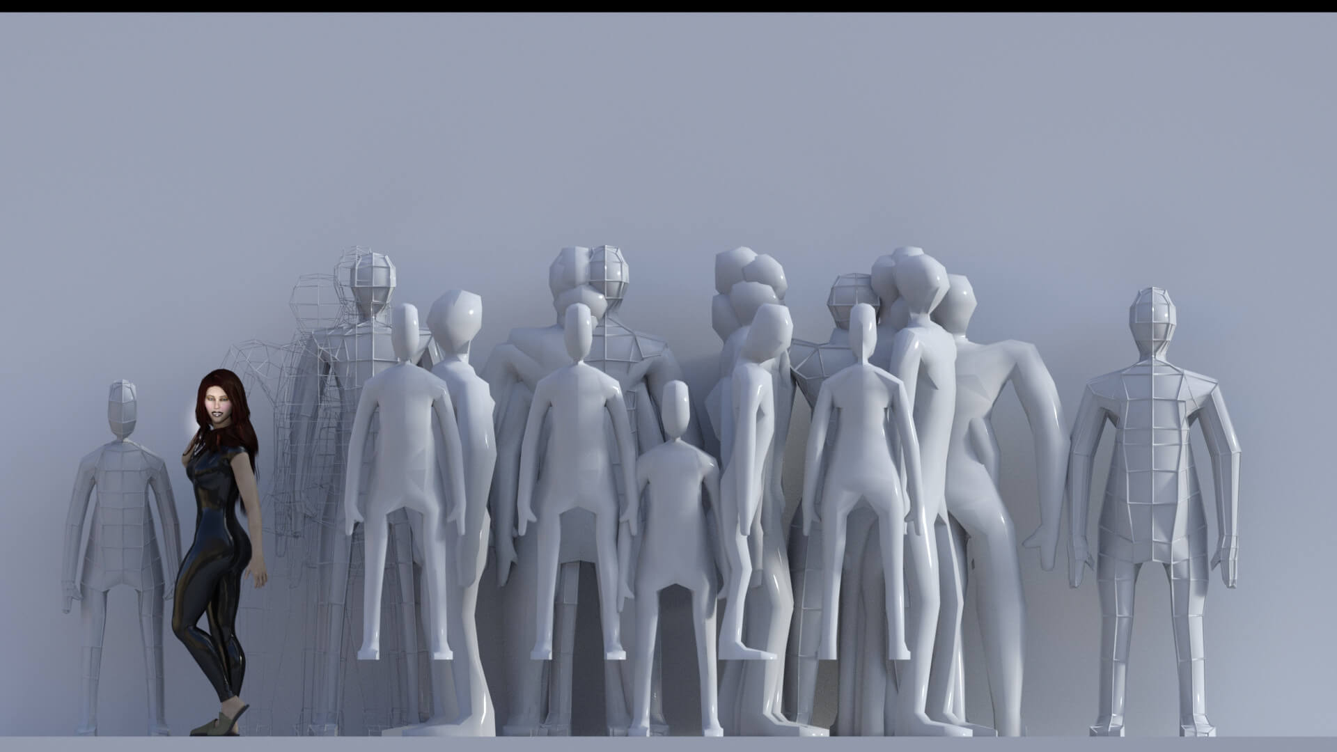 Alone in a crowd 3D Render, Digital Art by sonny-conner