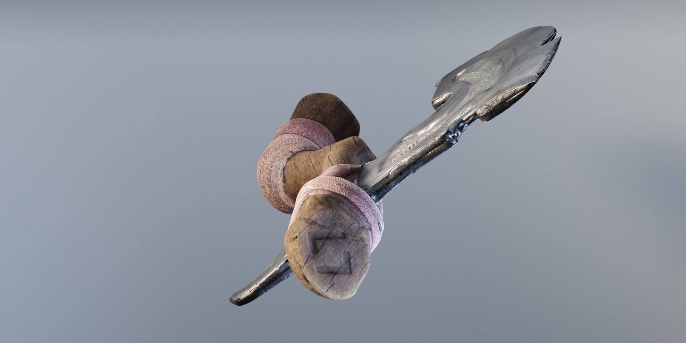 Carved Runed Worn Hand Axe - 3D Model by sono2000