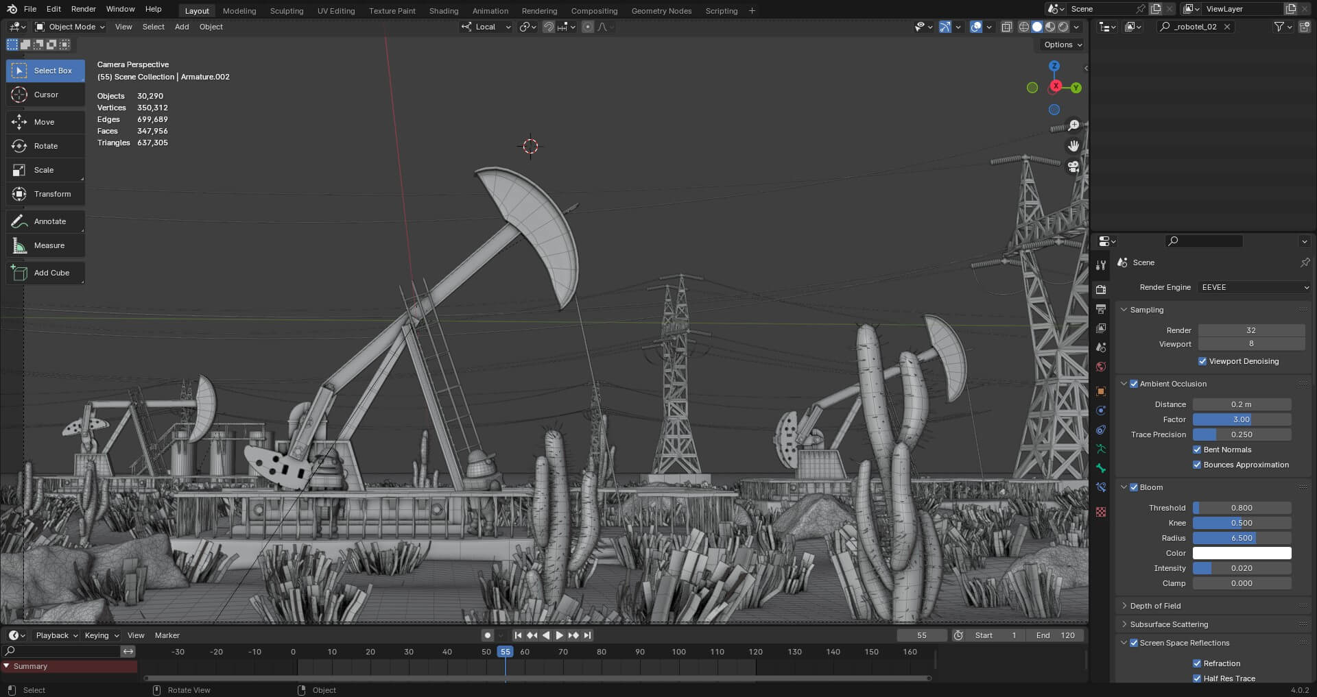 Oil fields mechanical world 3D Render by Sorian Romeo