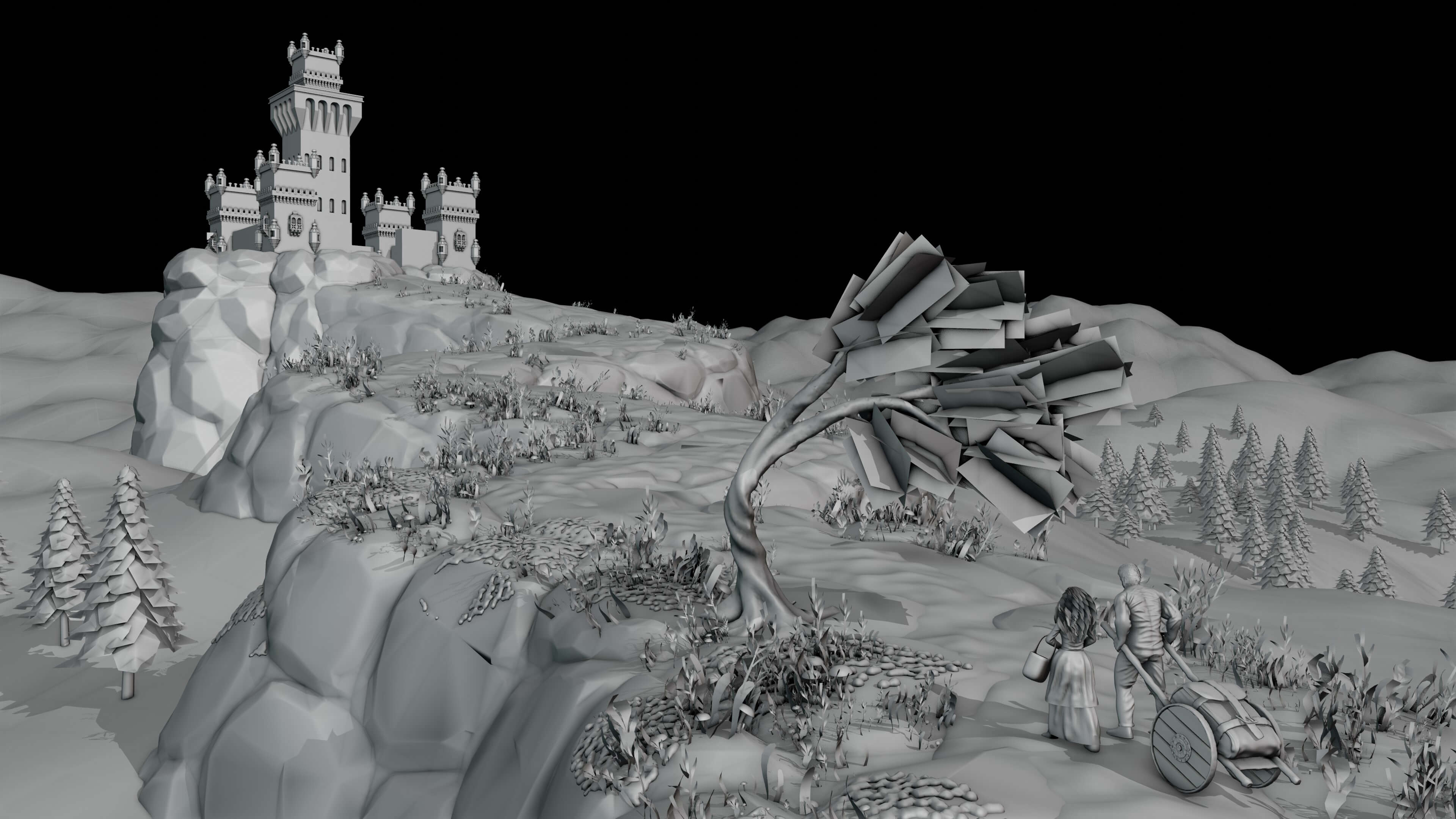 Road to the castle 3D Render, Digital Art by Sorian Romeo