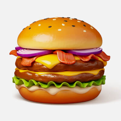 Bacon Cheeseburger - 3D Model by SoulDELF