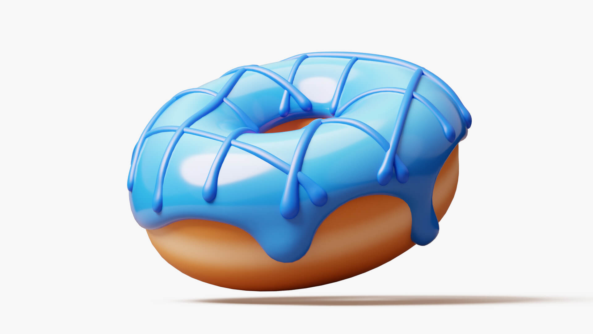 Blue Donut With Topping - 3D Model by SoulDELF