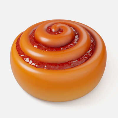 Cinnamon Roll with Jam - 3D Model by SoulDELF