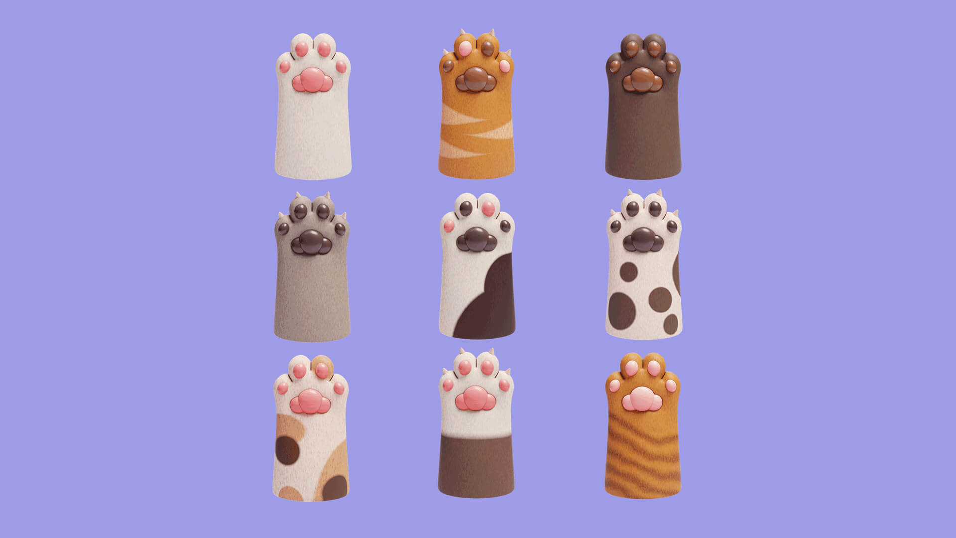 Cute Stylized Cat Paws - 3D Model by SoulDELF