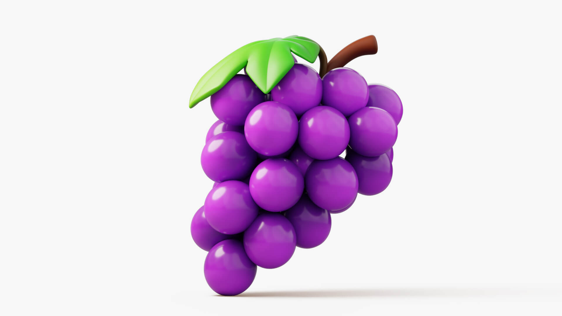 Grapes with Leaf Stylized - 3D Model by SoulDELF