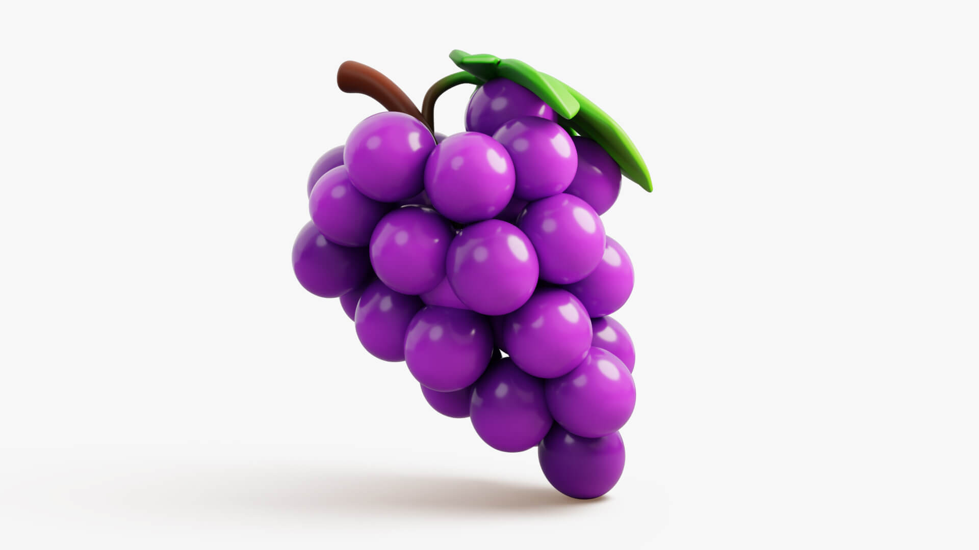 Grapes with Leaf Stylized - 3D Model by SoulDELF
