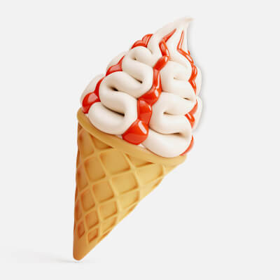 Ice Cream Stylized - 3D Model by SoulDELF