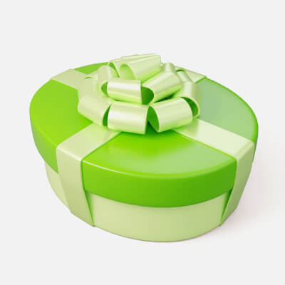 Oval Stylized Gift Box - 3D Model by SoulDELF