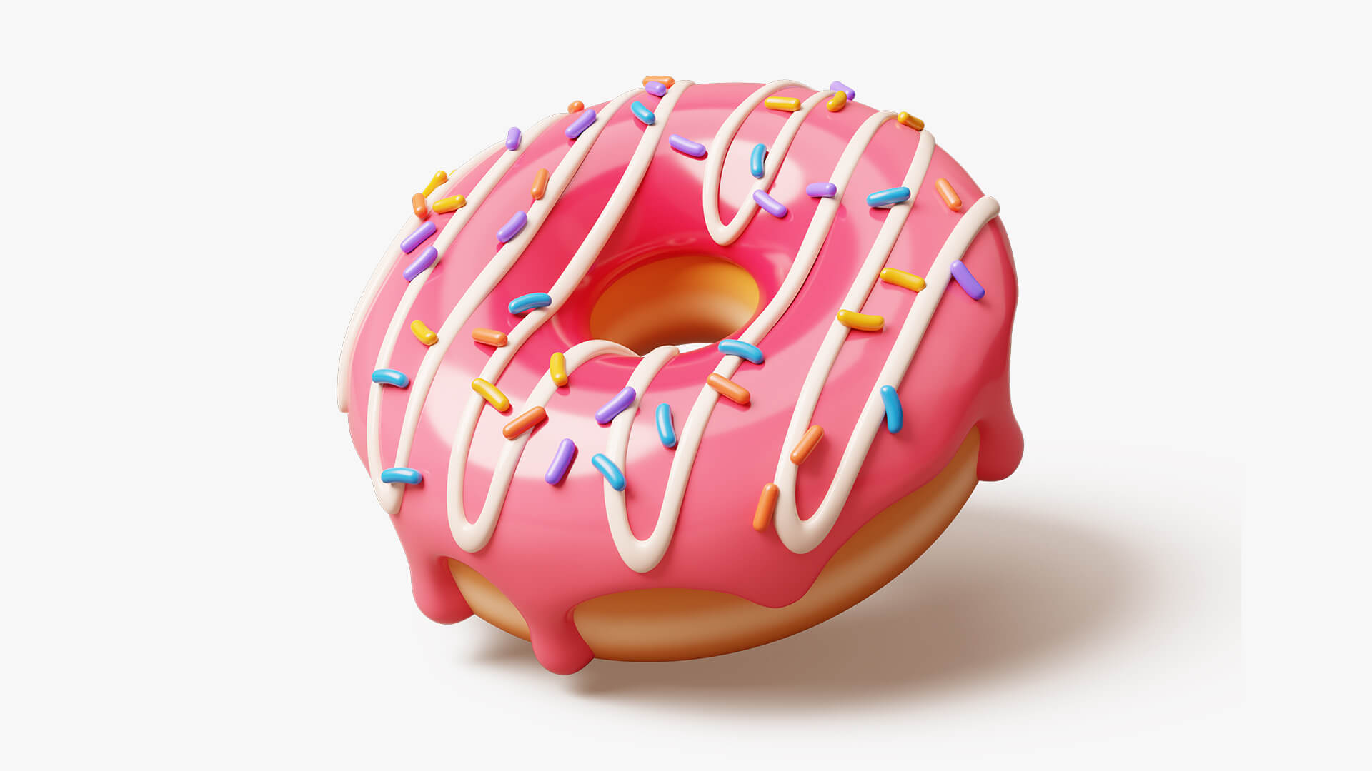 Pink Donut Stylized - 3D Model by SoulDELF