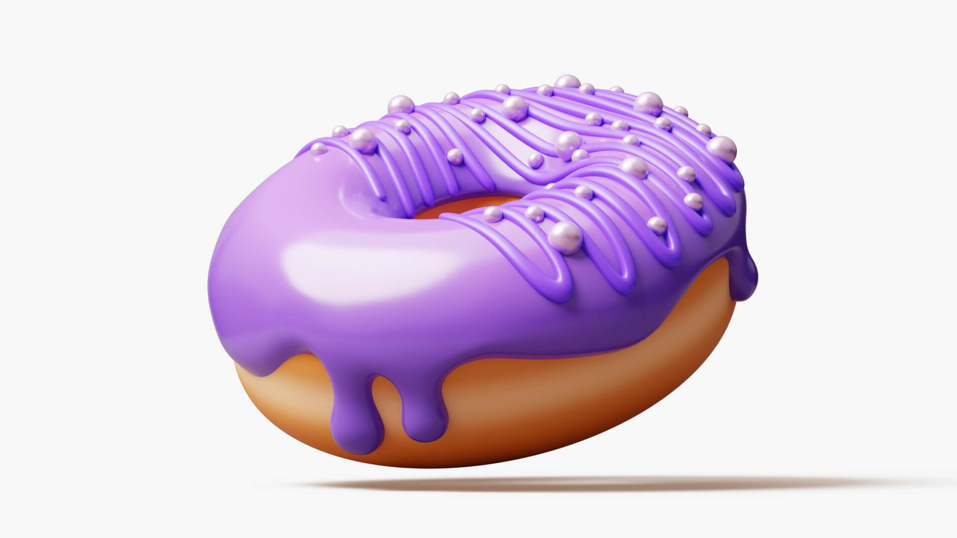 Purple Donut With Pearls - 3D Model by SoulDELF