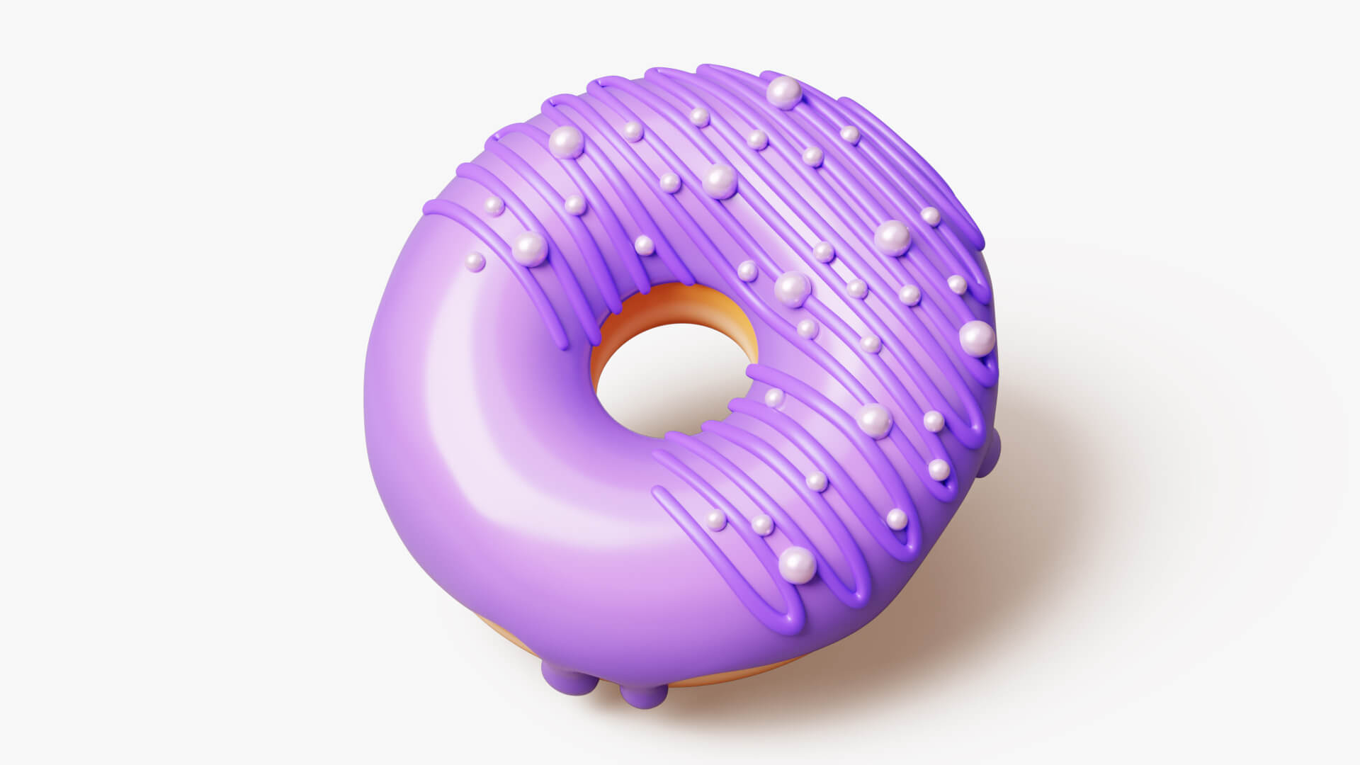 Purple Donut With Pearls - 3D Model by SoulDELF